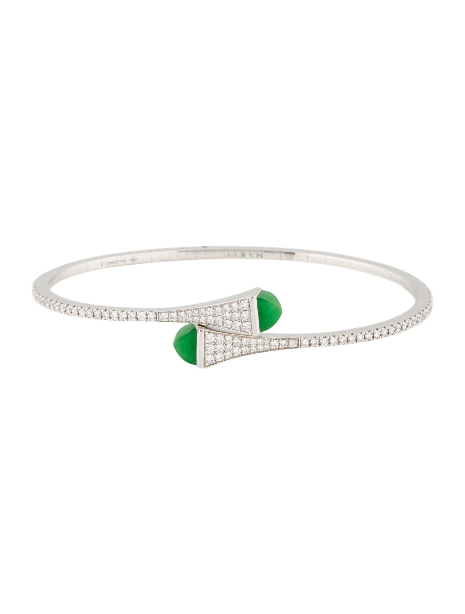 Marli 18K Dyed Jadeite & Diamond Cleo Bangle Bracelet - Rhodium-Plated ...
