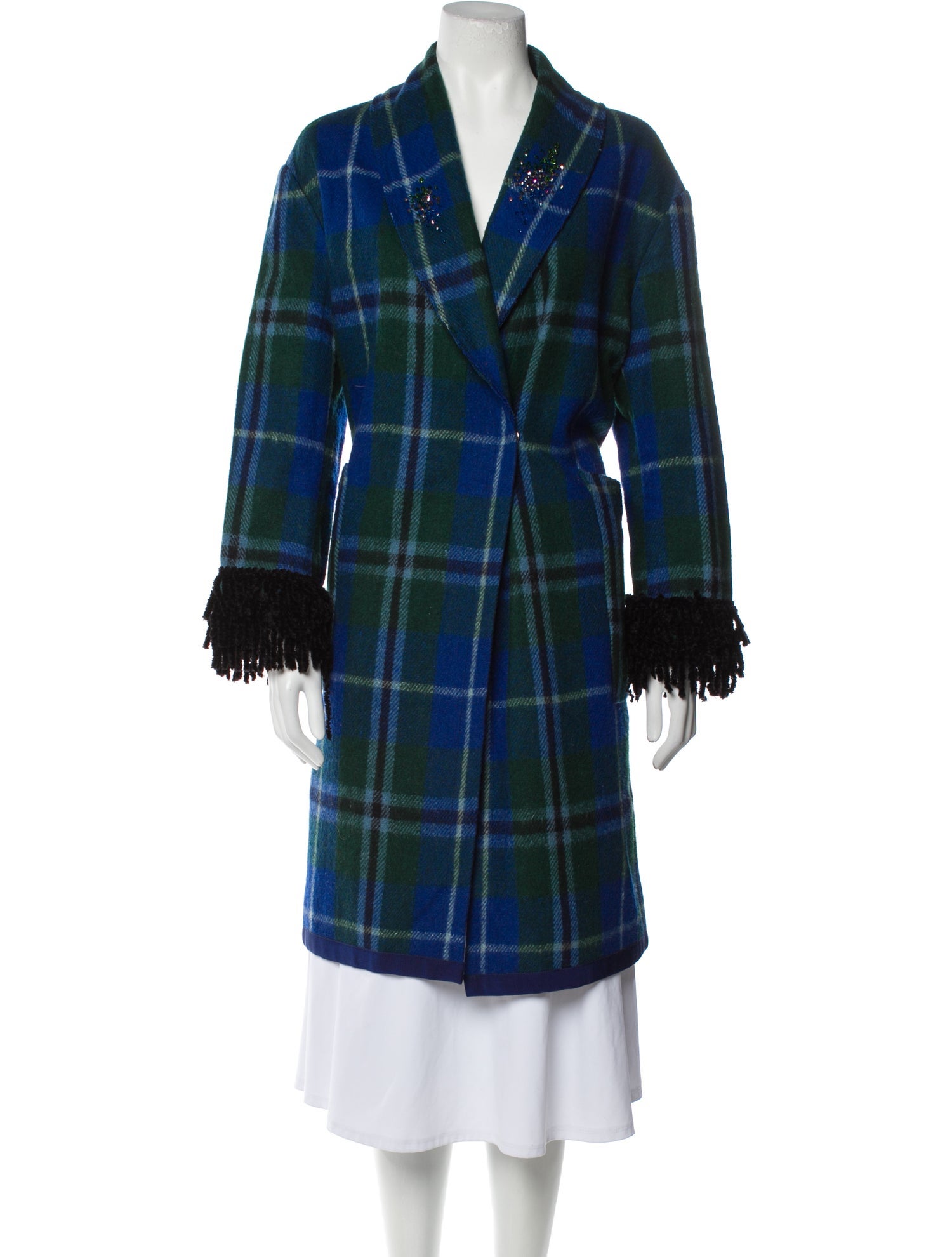 Paul Smith Plaid Print Trench Coat w/ Tags - Black Coats, Clothing ...