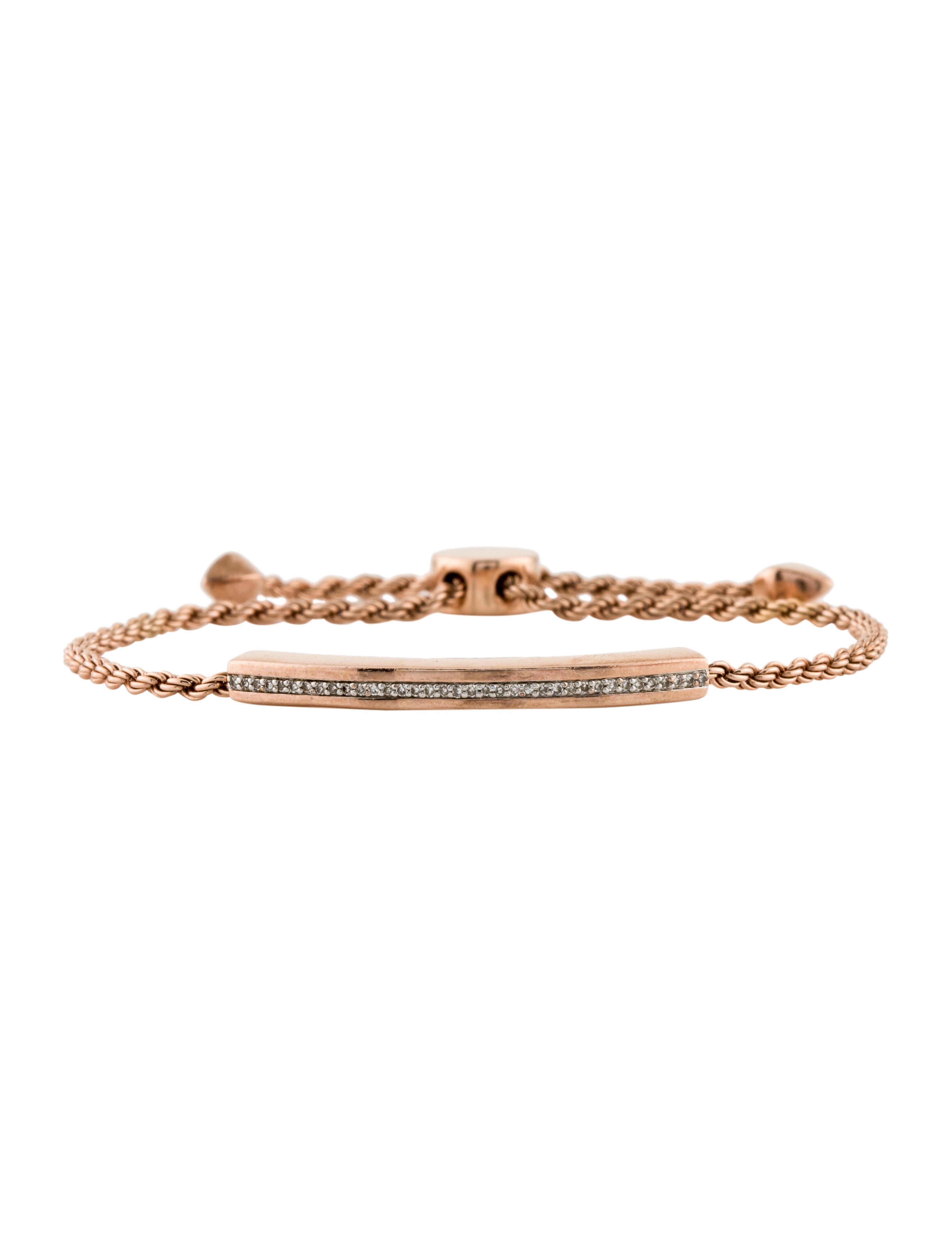 Monica Vinader Diamond Linear Friendship Chain Bracelet - Vermeil Link ...