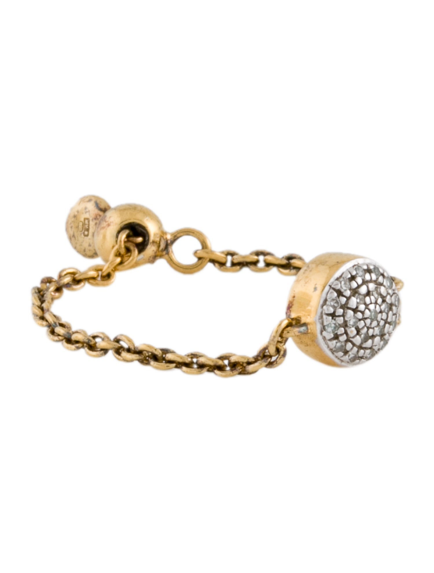 Monica Vinader Diamond Fiji Mini Button Friendship Adjustable Ring ...