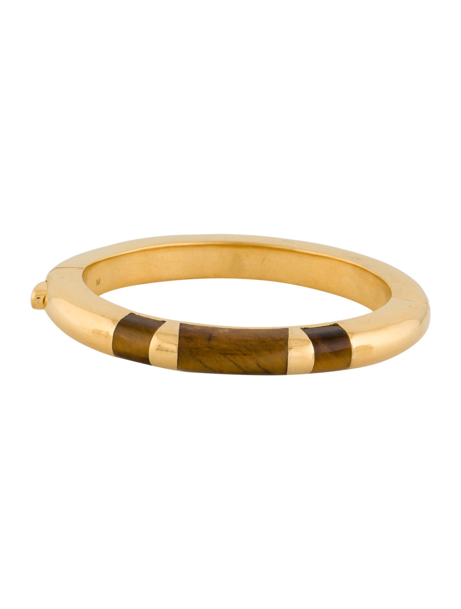 Monica Vinader X Kate Young Tiger's Eye Inlay Hinged Bangle Bracelet ...