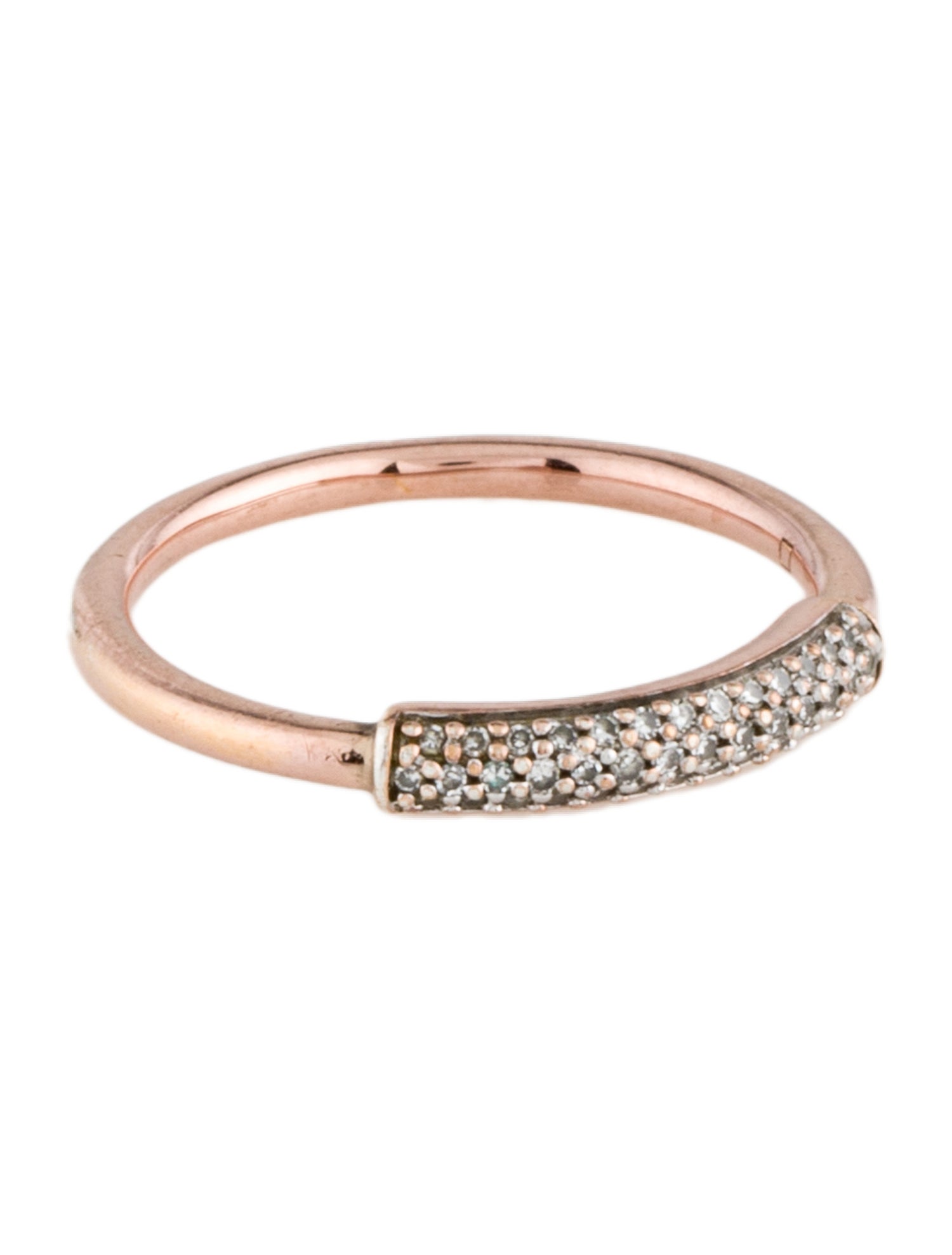 Monica Vinader Diamond Fiji Bar Stacking Ring - 18K Vermeil Band, Rings - MAV24145 | The RealReal