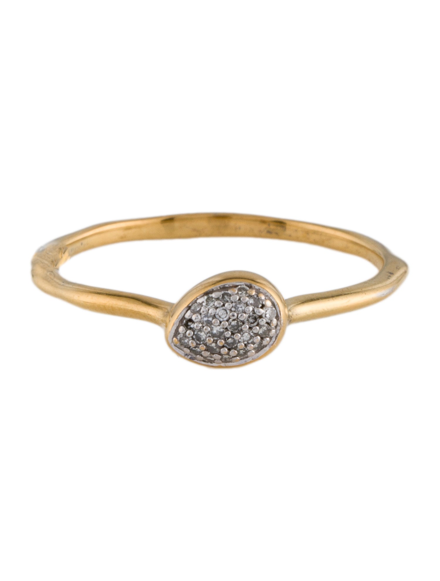 Monica Vinader Diamond Nura Mini Teardrop Stacking Ring - 18K Vermeil ...