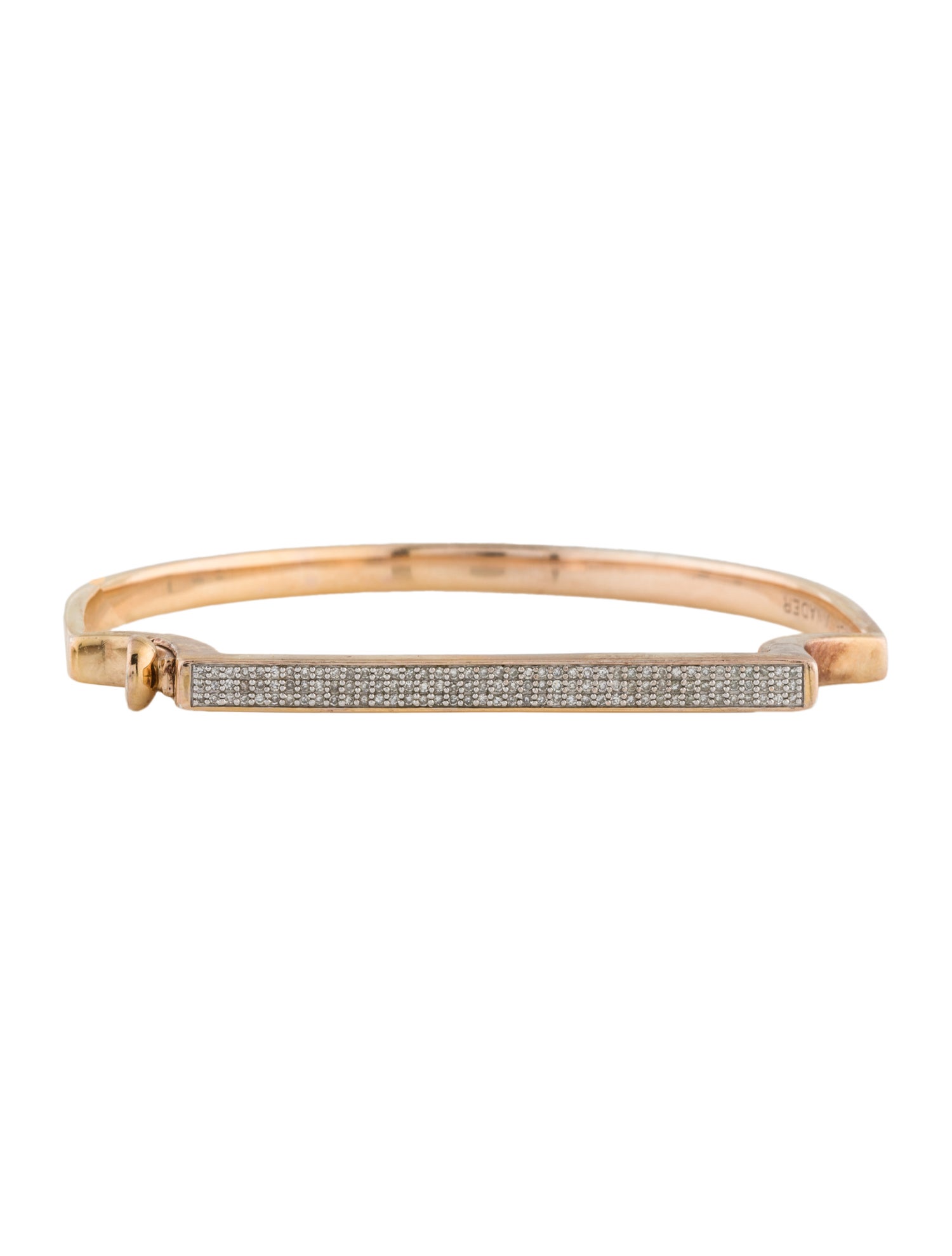 Monica Vinader Diamond Signature Thin Bangle Bracelet - 18K Yellow Gold-Plated Bangle, Bracelets ...