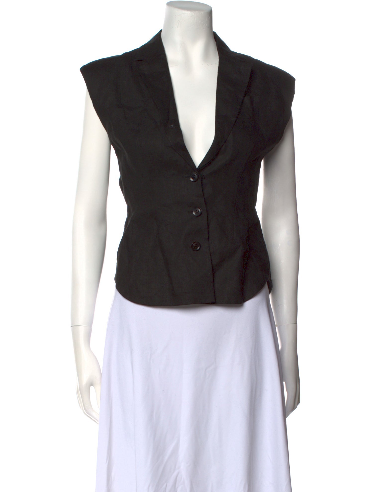 Marissa Webb Linen Vest - Black Jackets, Clothing - MAW35896 | The RealReal