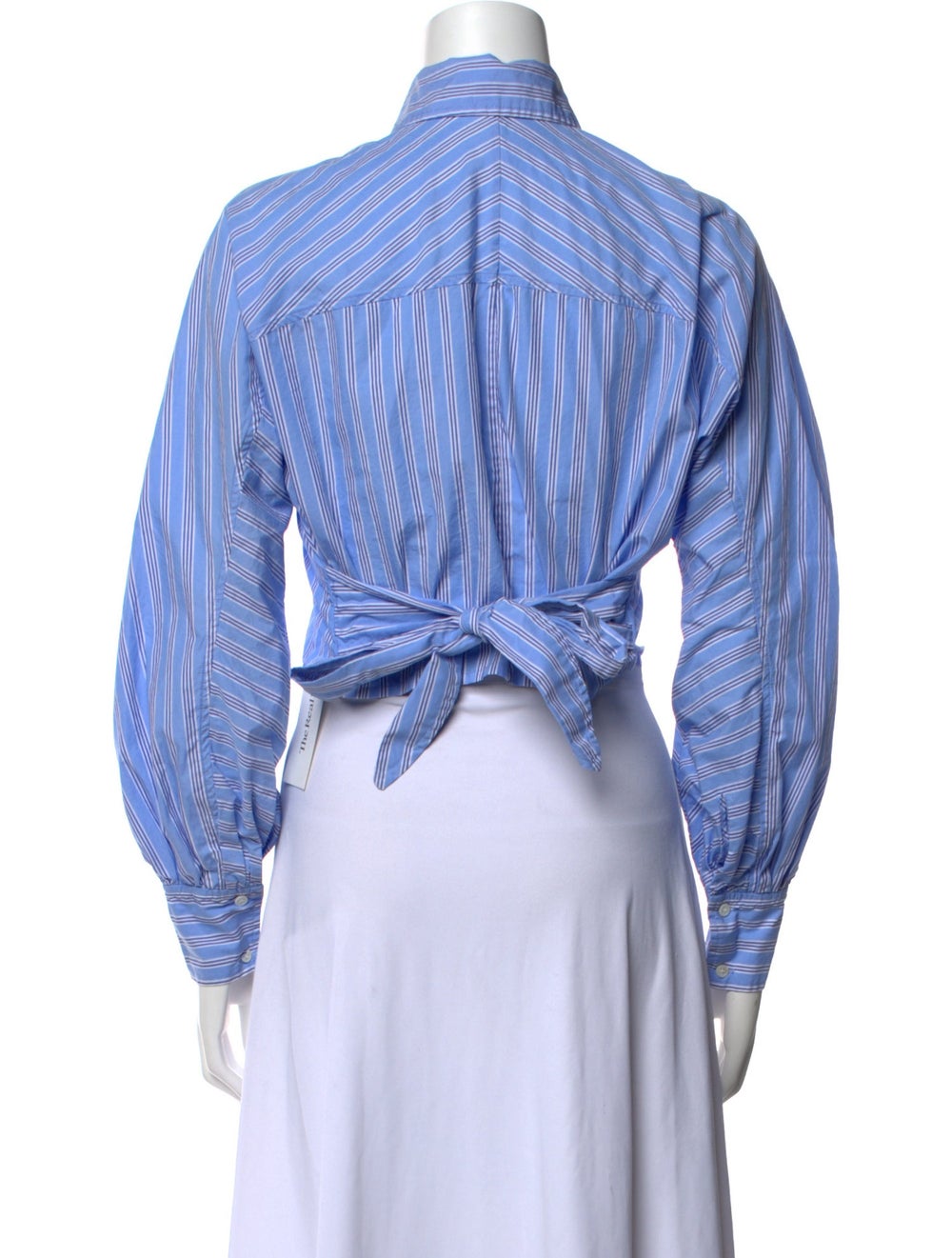 Marissa Webb Plaid Print Long Sleeve Crop Top - Blue Tops, Clothing ...