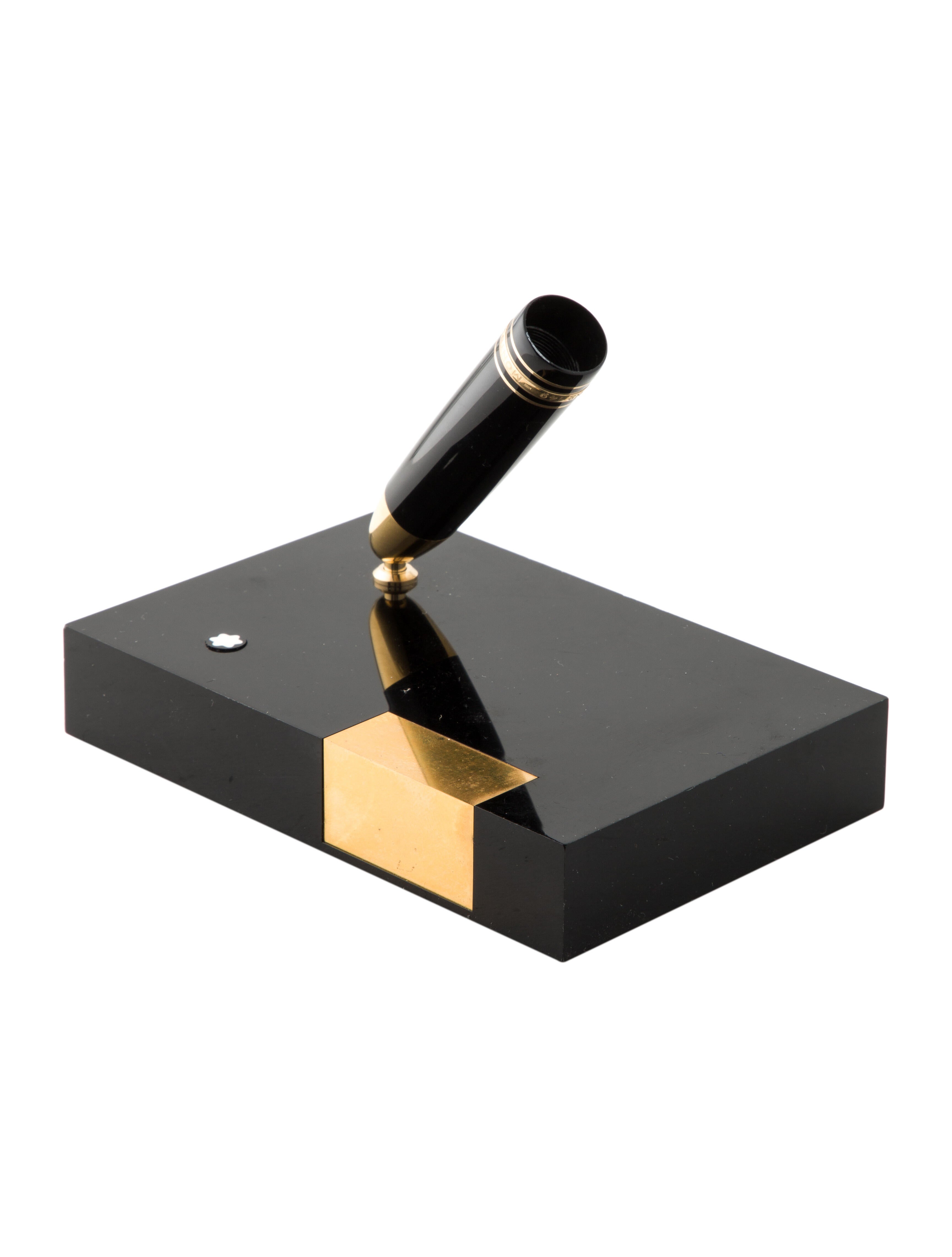 Montblanc Meisterstück Desk Pen Holder - Black Books, Stationery & Pens ...