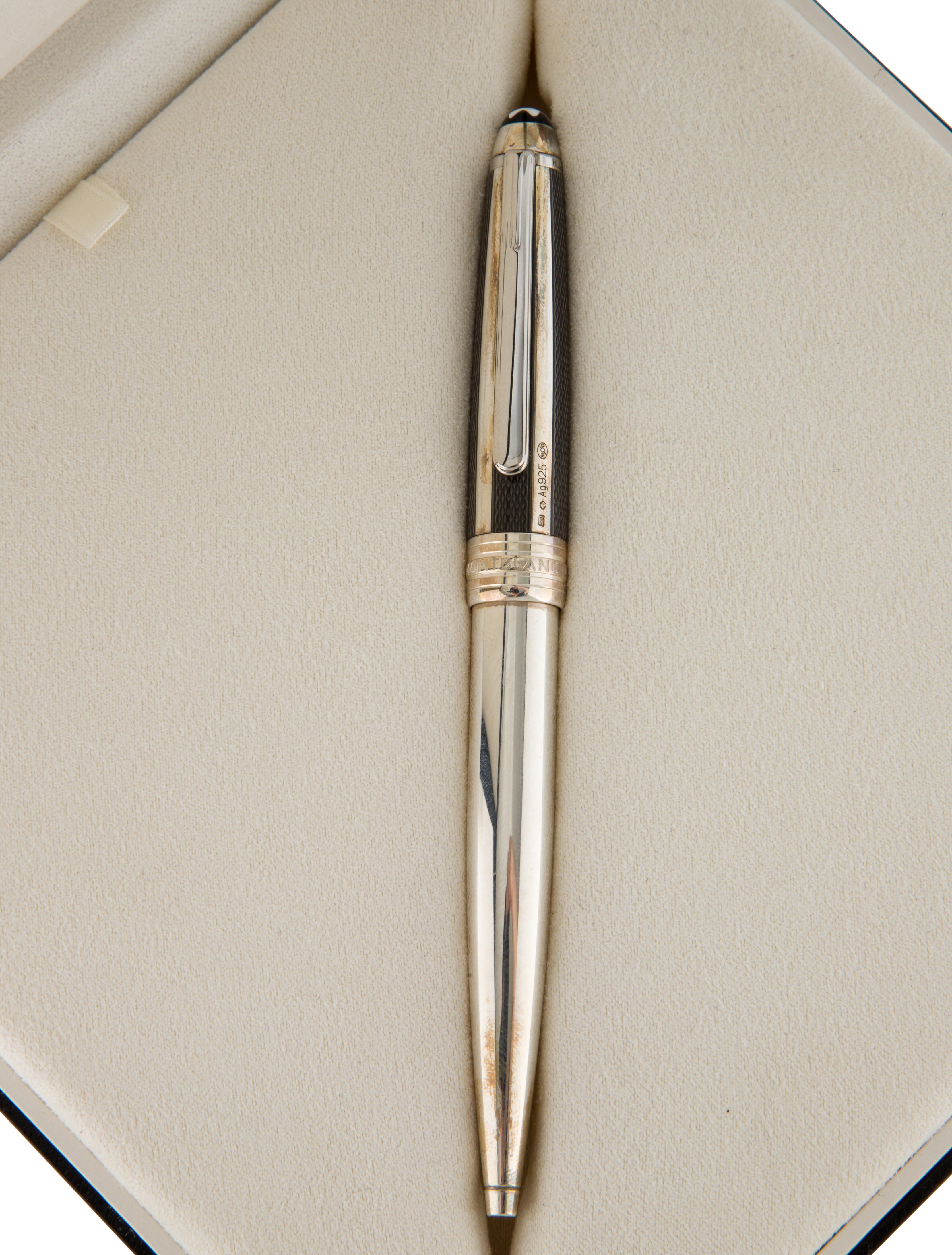 Montblanc Meisterstück Solitaire Sterling Ballpoint Pen - Black Books ...