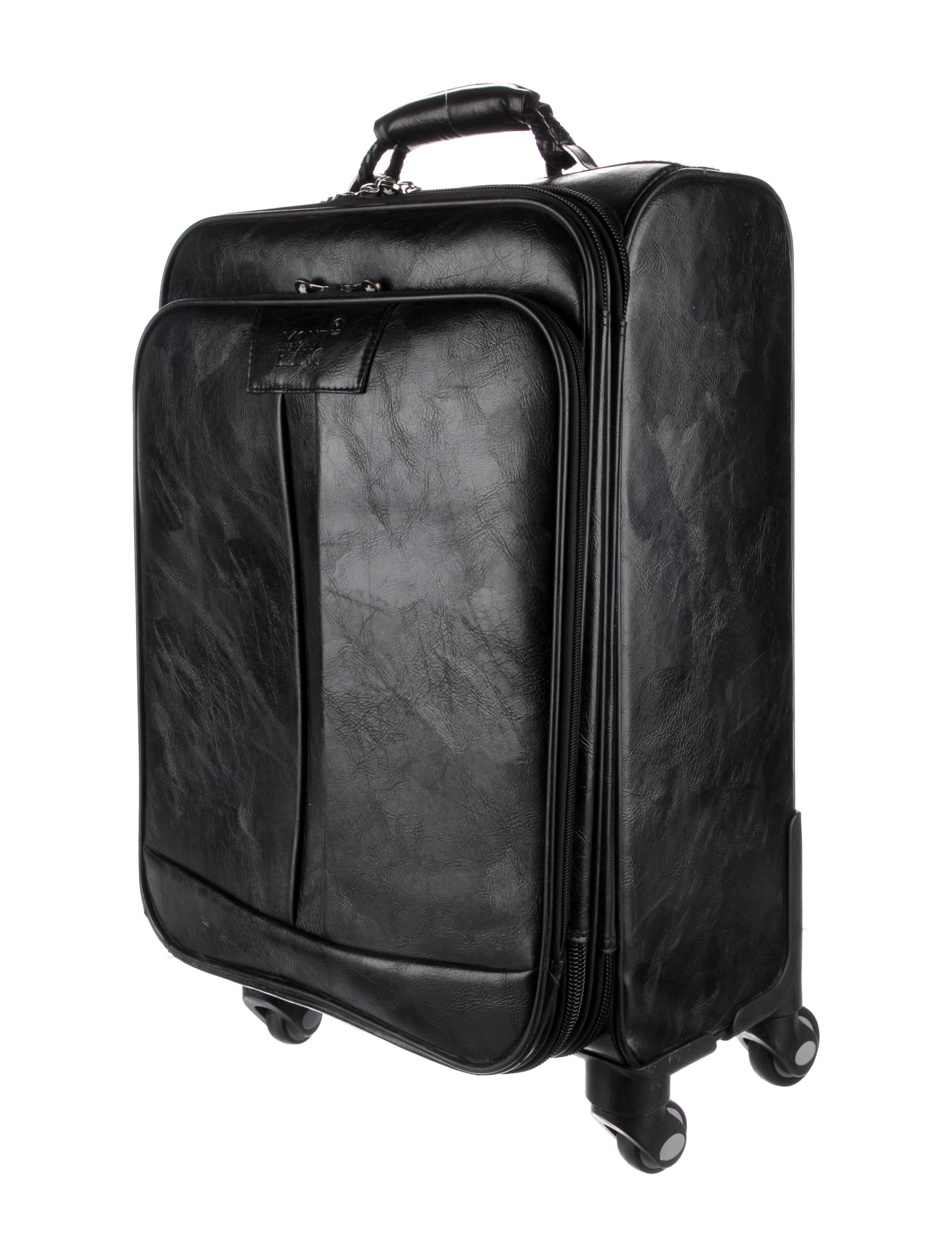 Montblanc Leather Rolling Suitcase - Black Suitcases, Luggage ...