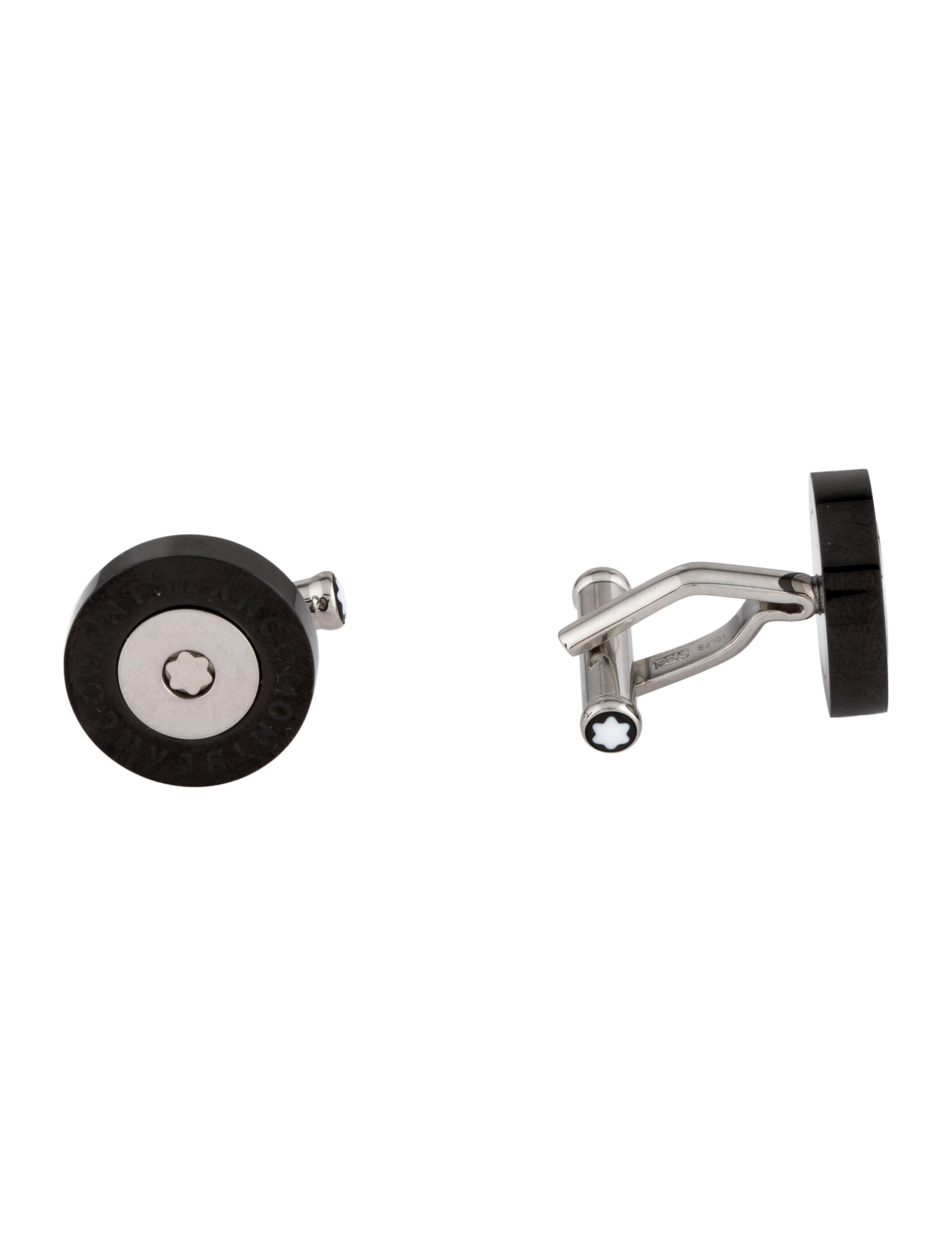 Montblanc Inlayed Flower Power Cufflinks - Black, Stainless Steel ...