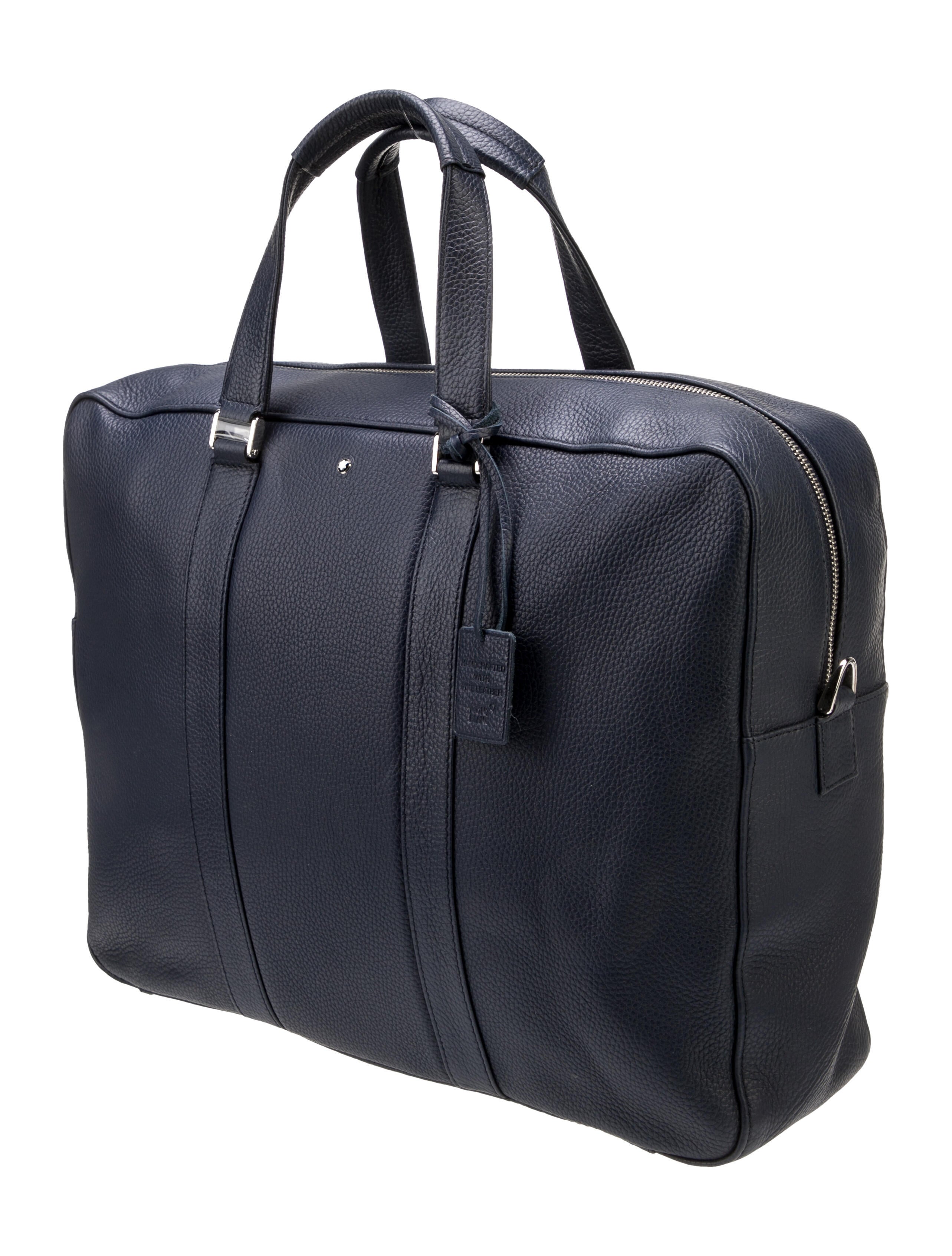 Montblanc Leather Handle Bag - Blue Briefcases, Bags - MBL32836 | The ...