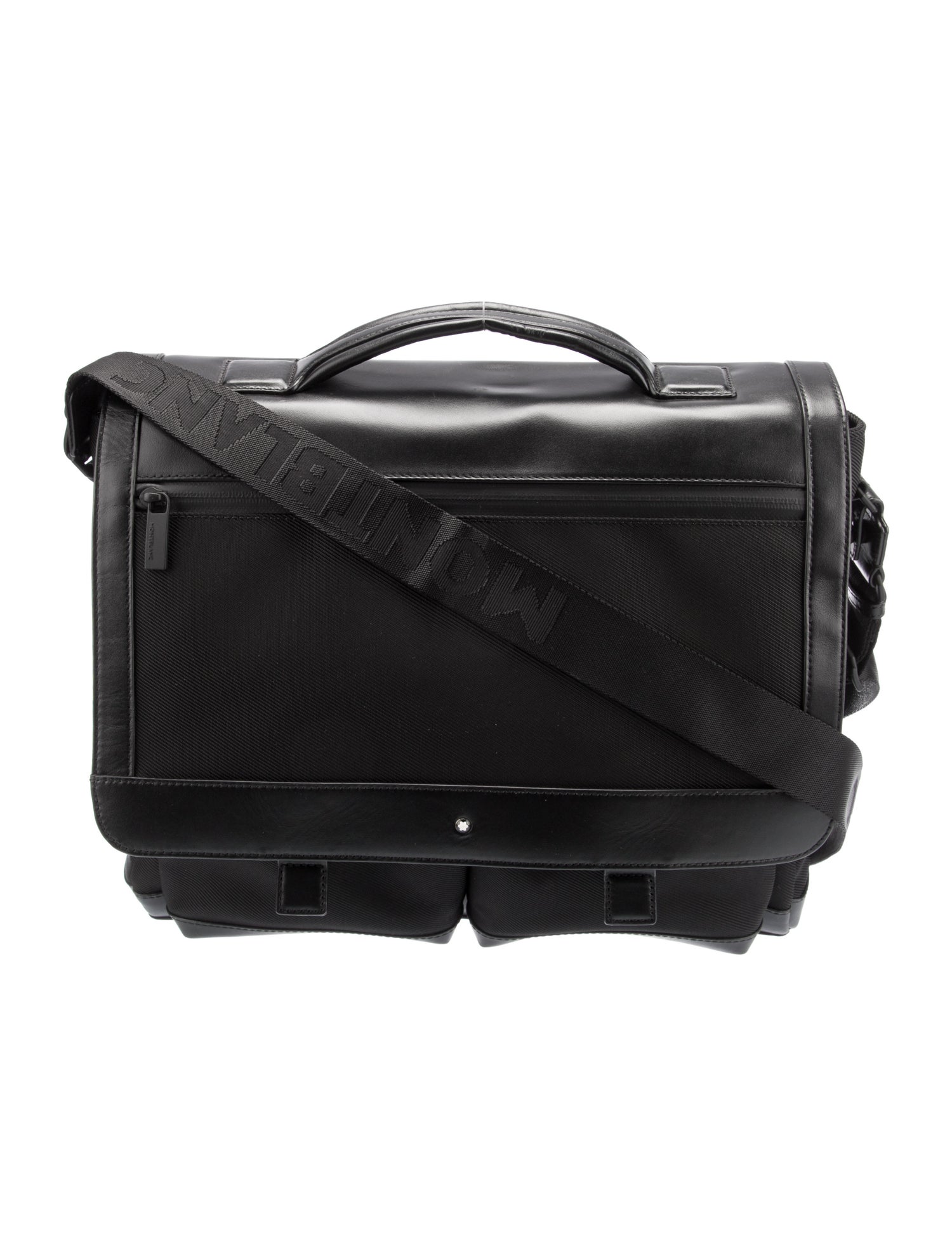 Montblanc Leather Trim Messenger Bag - Black Messenger Bags, Bags ...
