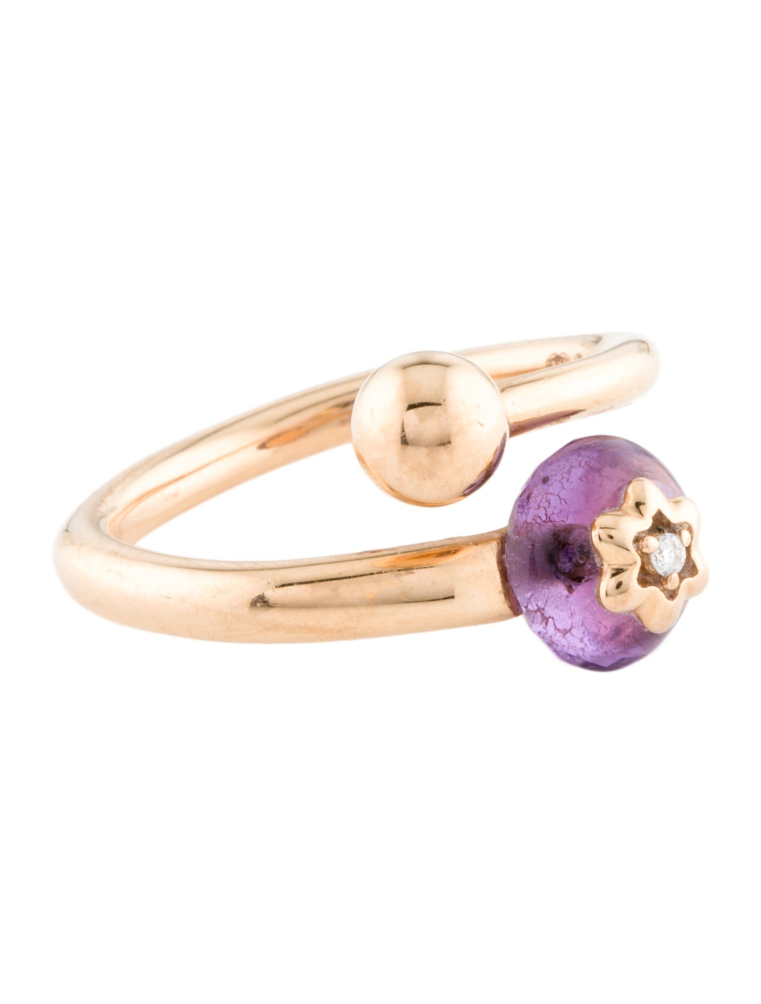 Montblanc 18K Amethyst & Diamond Souvenir D'Etoile Ring - 18K Rose Gold Band, Rings - MBL33361 ...