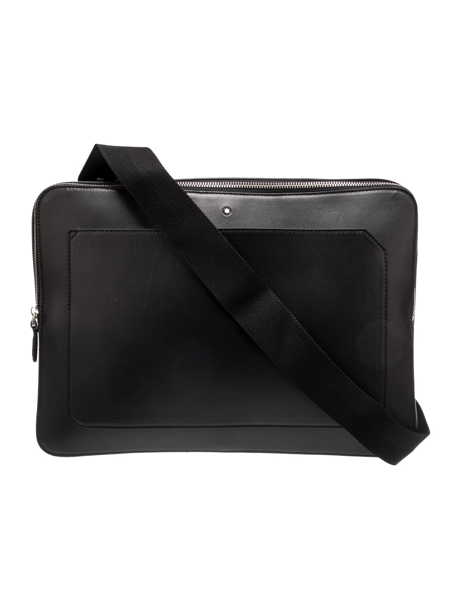 Montblanc Leather Messenger Bag - Black Crossbody Bags, Handbags ...