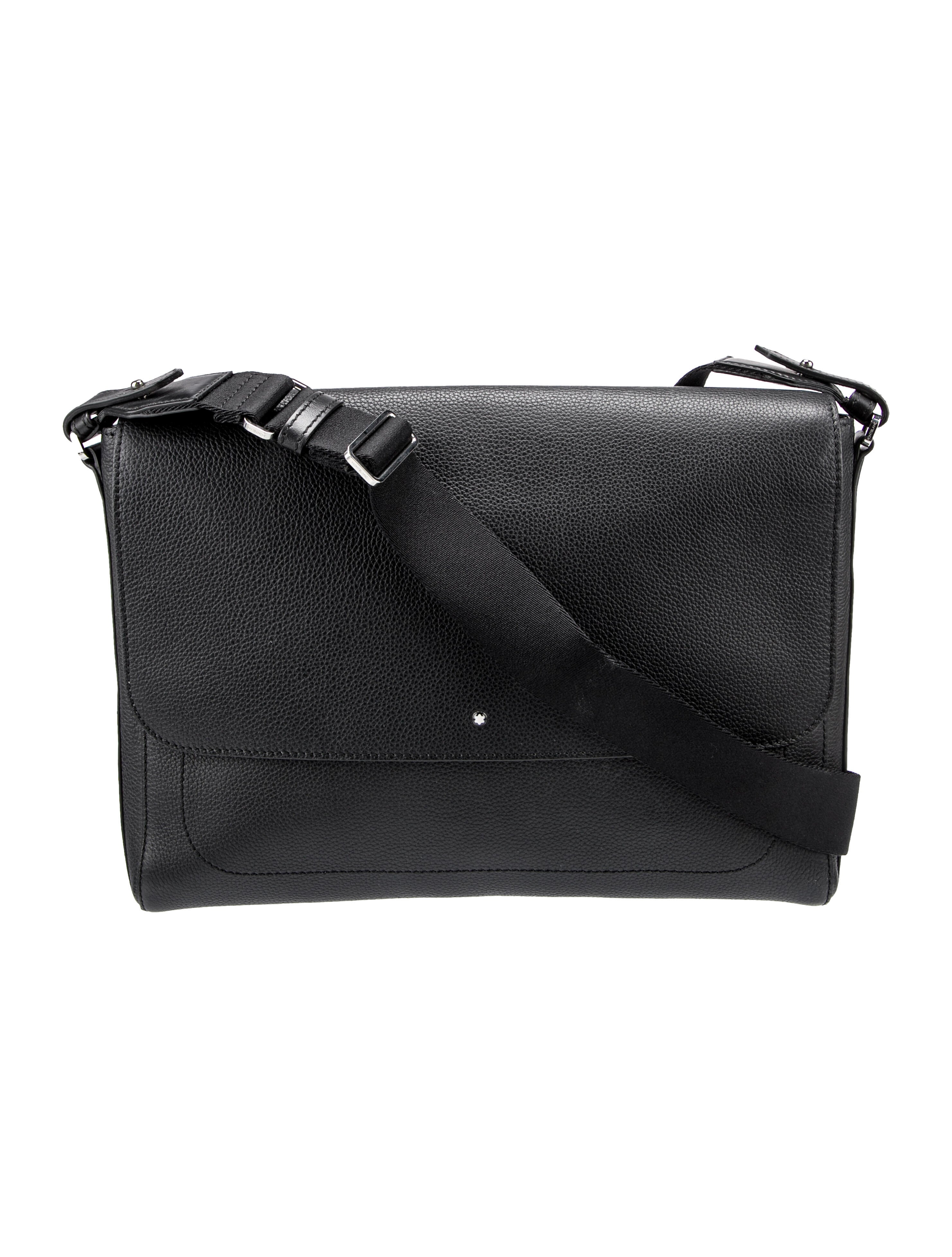 Montblanc Leather Messenger Bag - Black Messenger Bags, Bags - MBL35258 ...