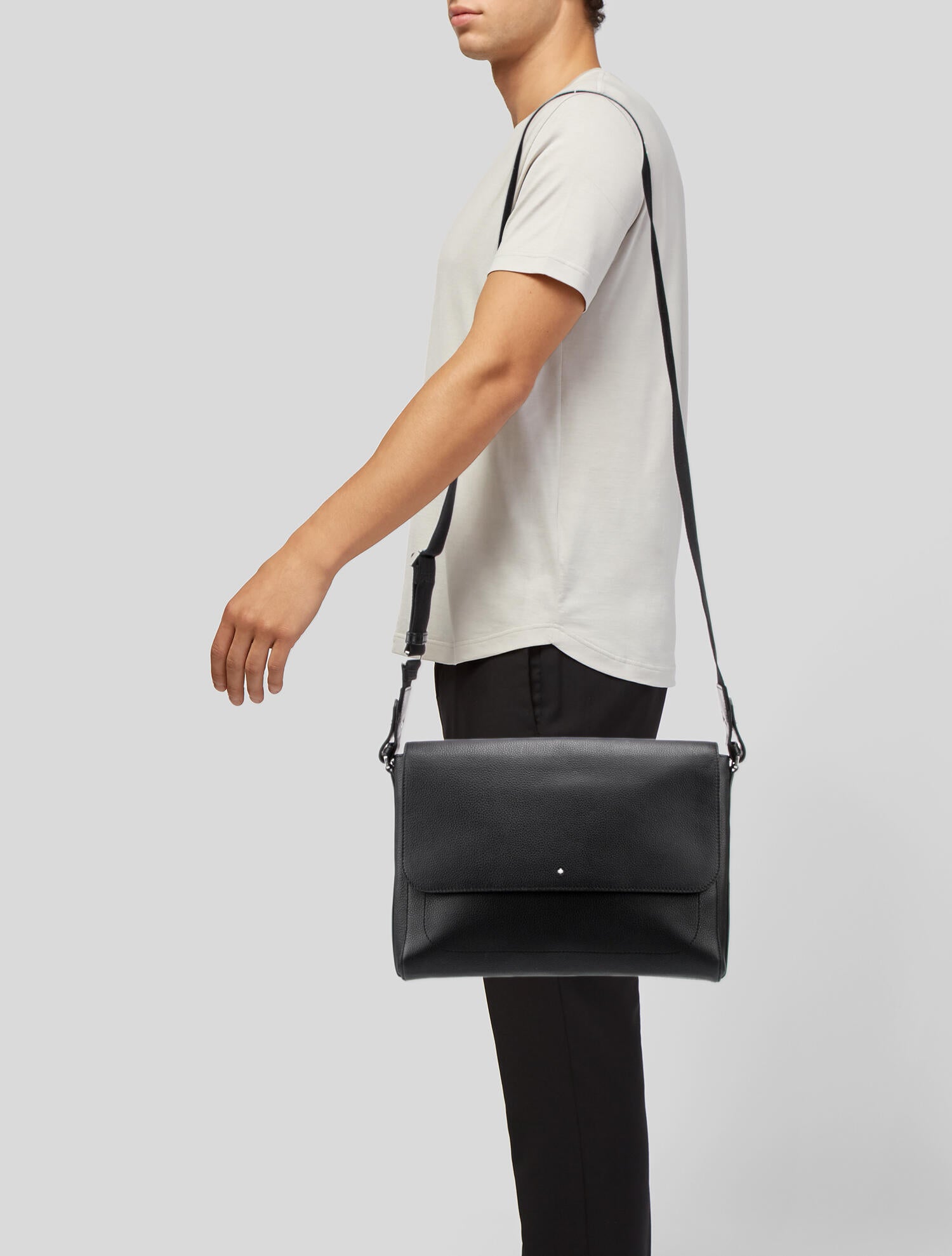 Montblanc Leather Messenger Bag - Black Messenger Bags, Bags - MBL35258 ...