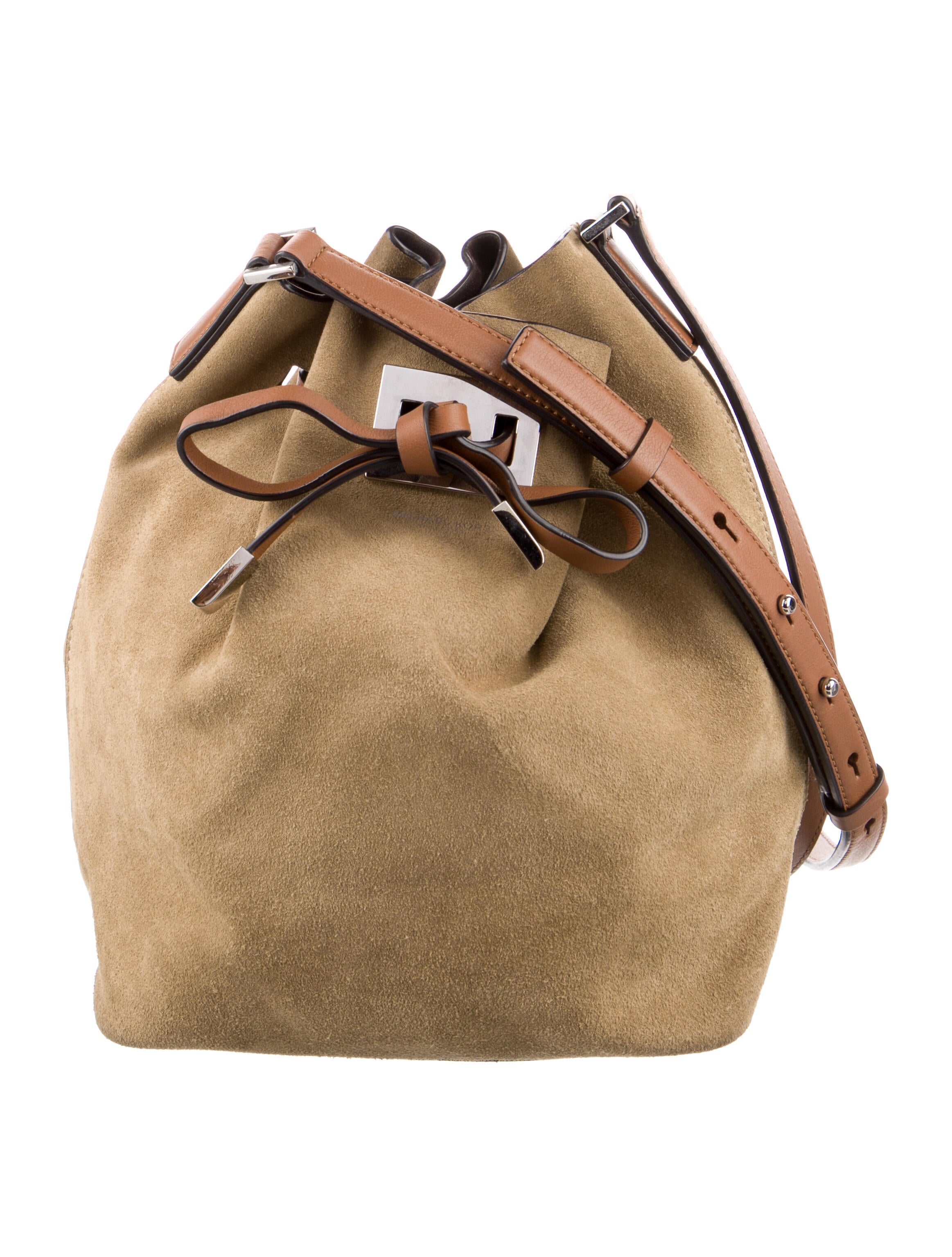 Michael Kors Collection Suede Bucket Bag - Neutrals Bucket Bags ...