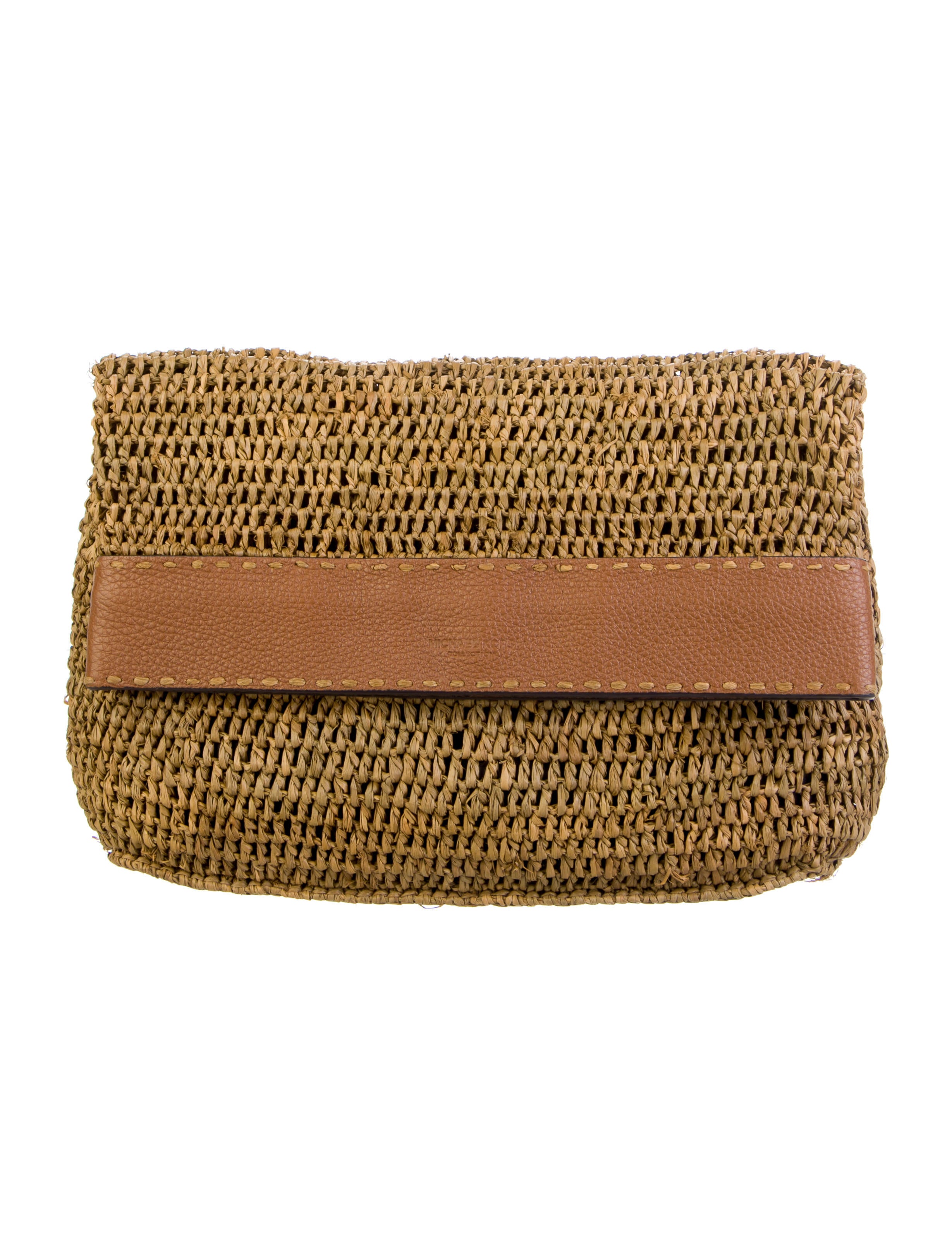 Michael Kors Raffia Clutch Bag - Neutrals Clutches, Handbags ...