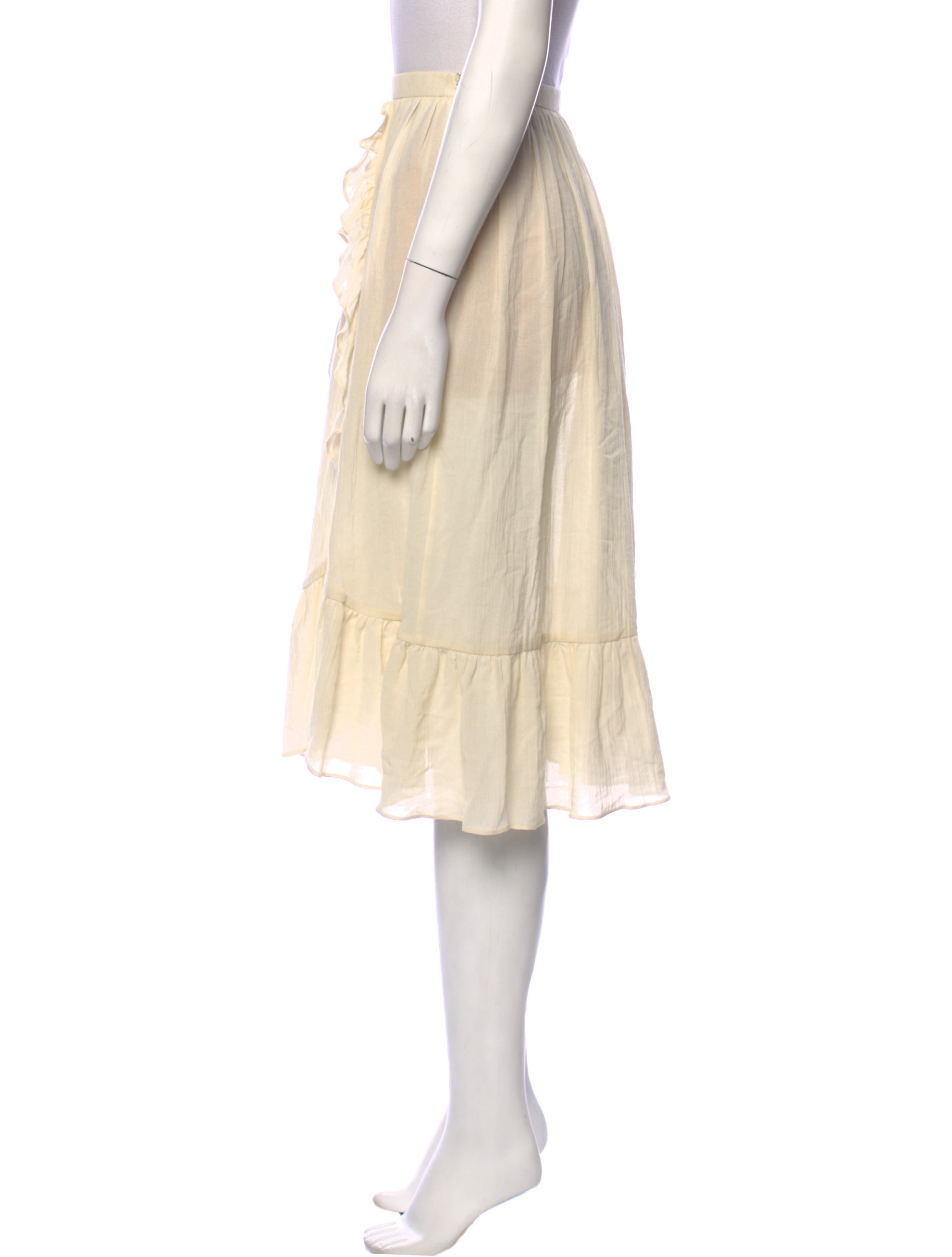 Michael Kors Collection Ruffle Embellishment Knee-Length Skirt ...