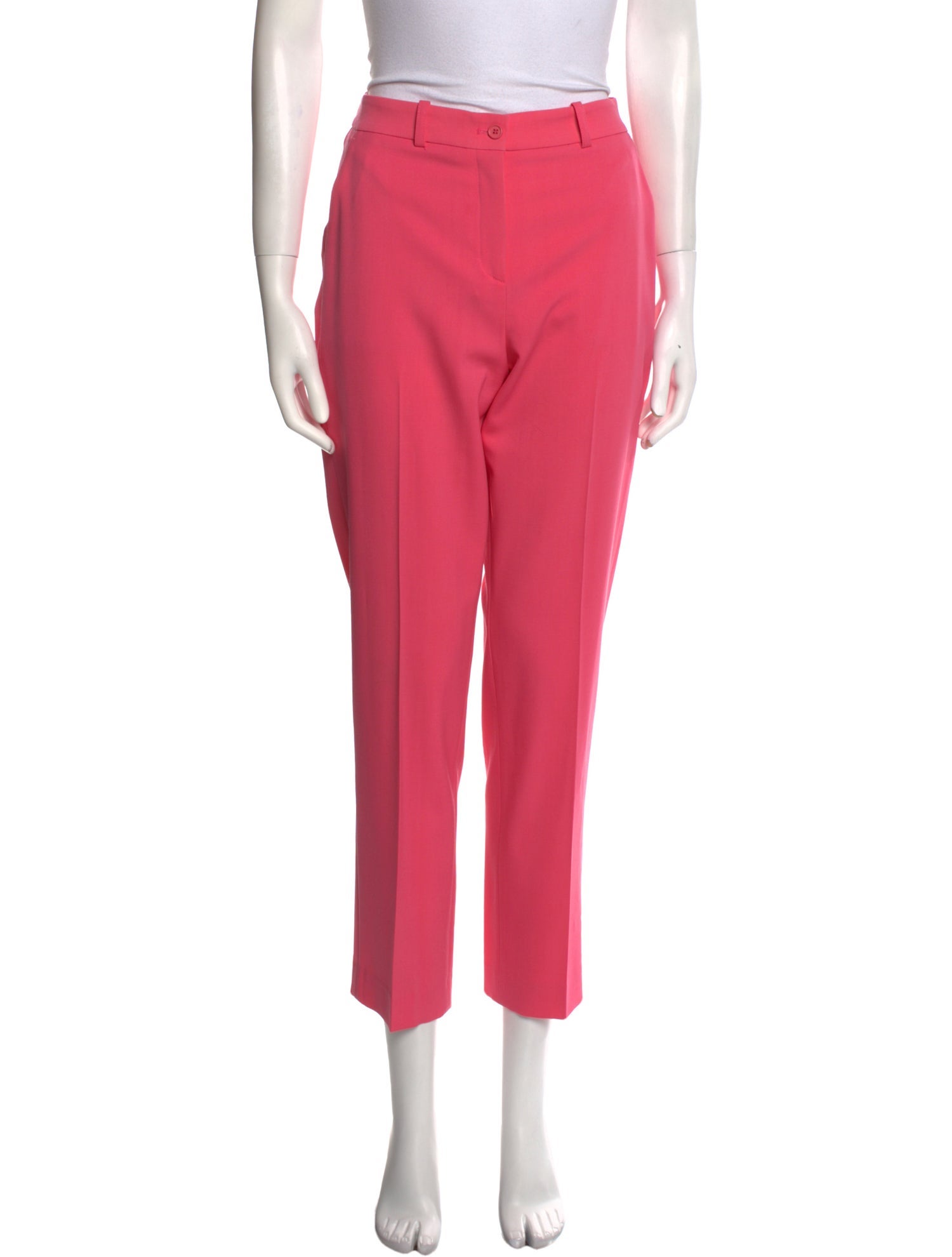 Michael Kors Collection Virgin Wool Straight Leg Pants - Pink, 10.75 ...