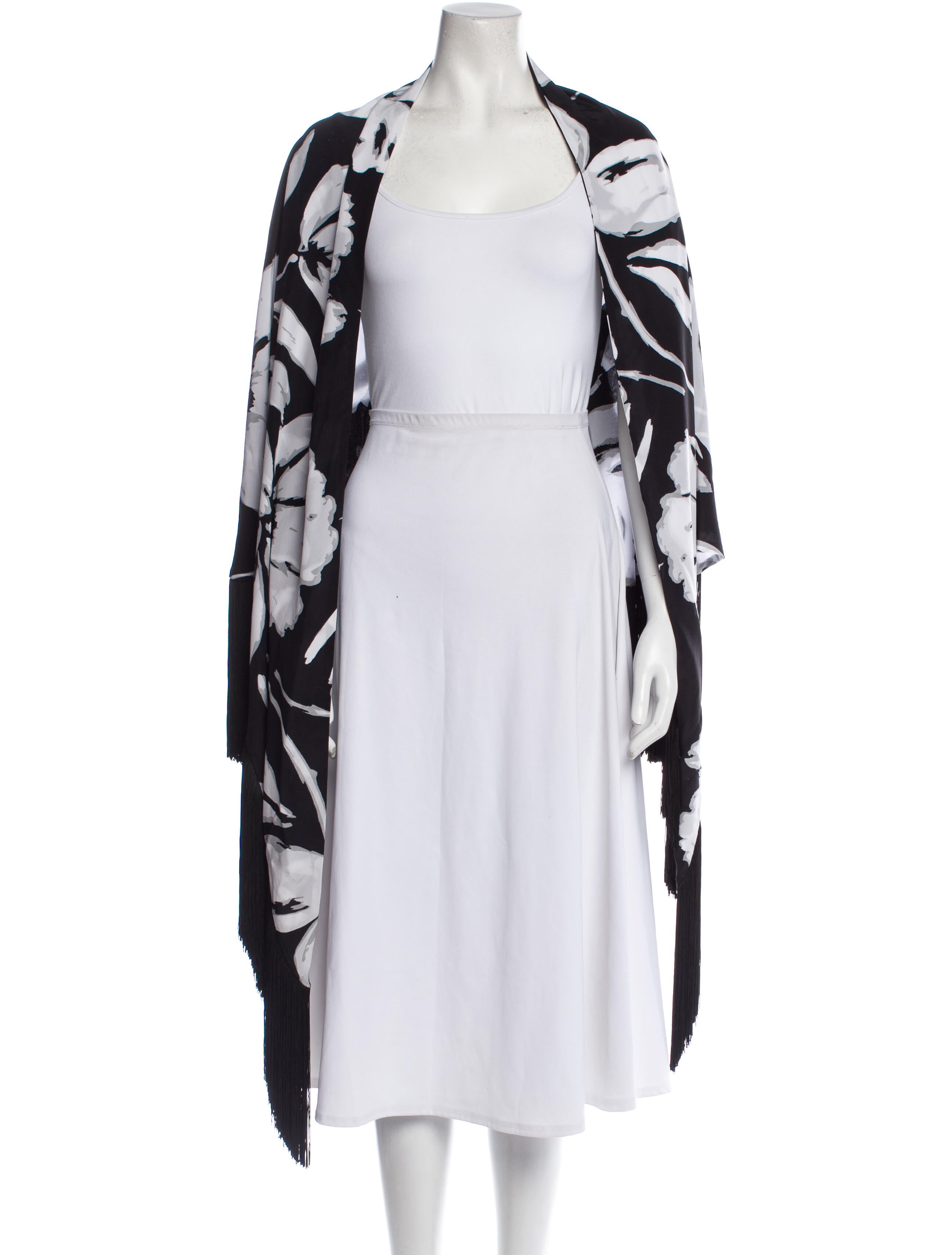 Michael Kors Collection Silk Floral Print Scarf - Black Scarves and ...