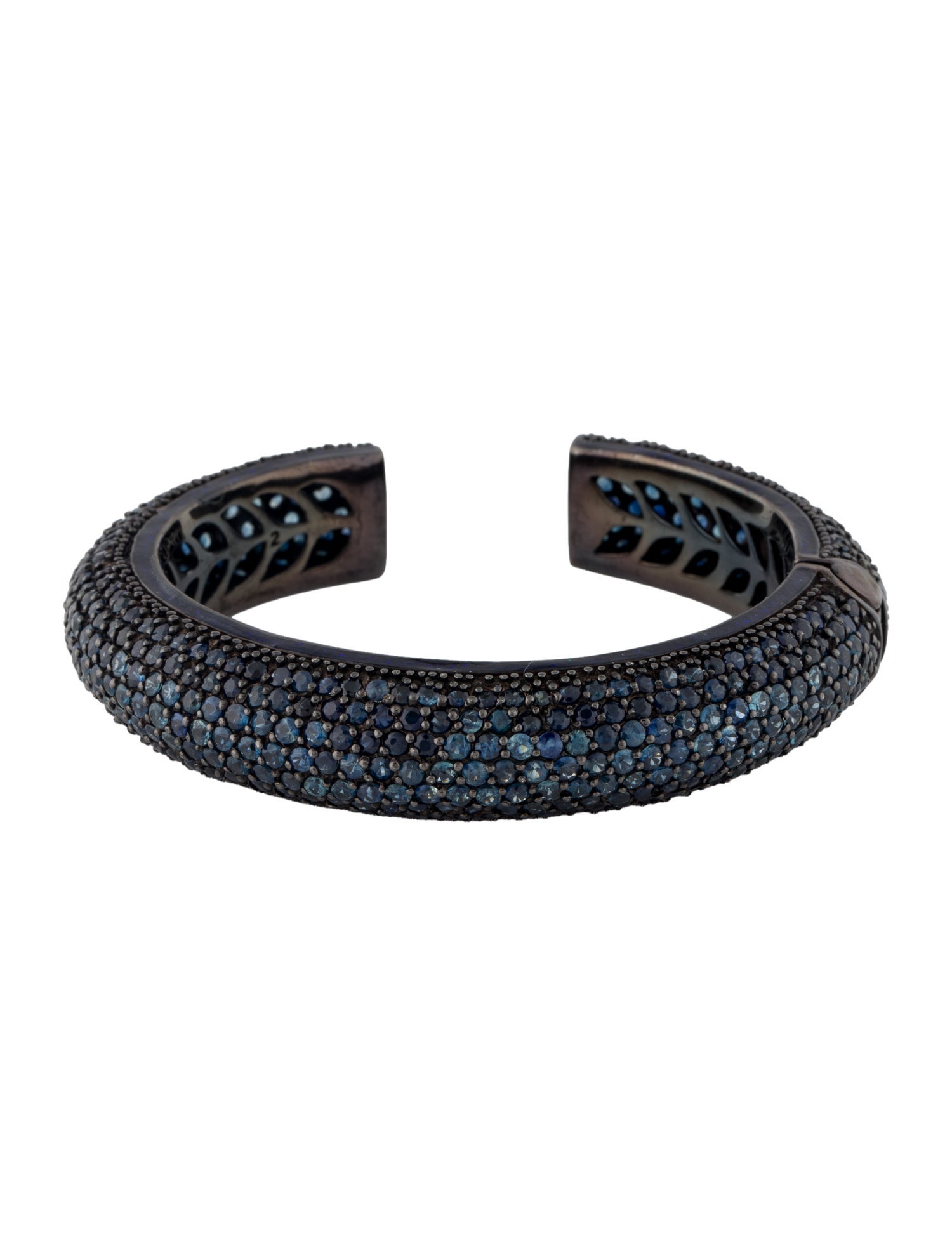 MCL by Matthew Campbell Laurenza Sapphire Hinged Cuff - Blue, Sterling ...