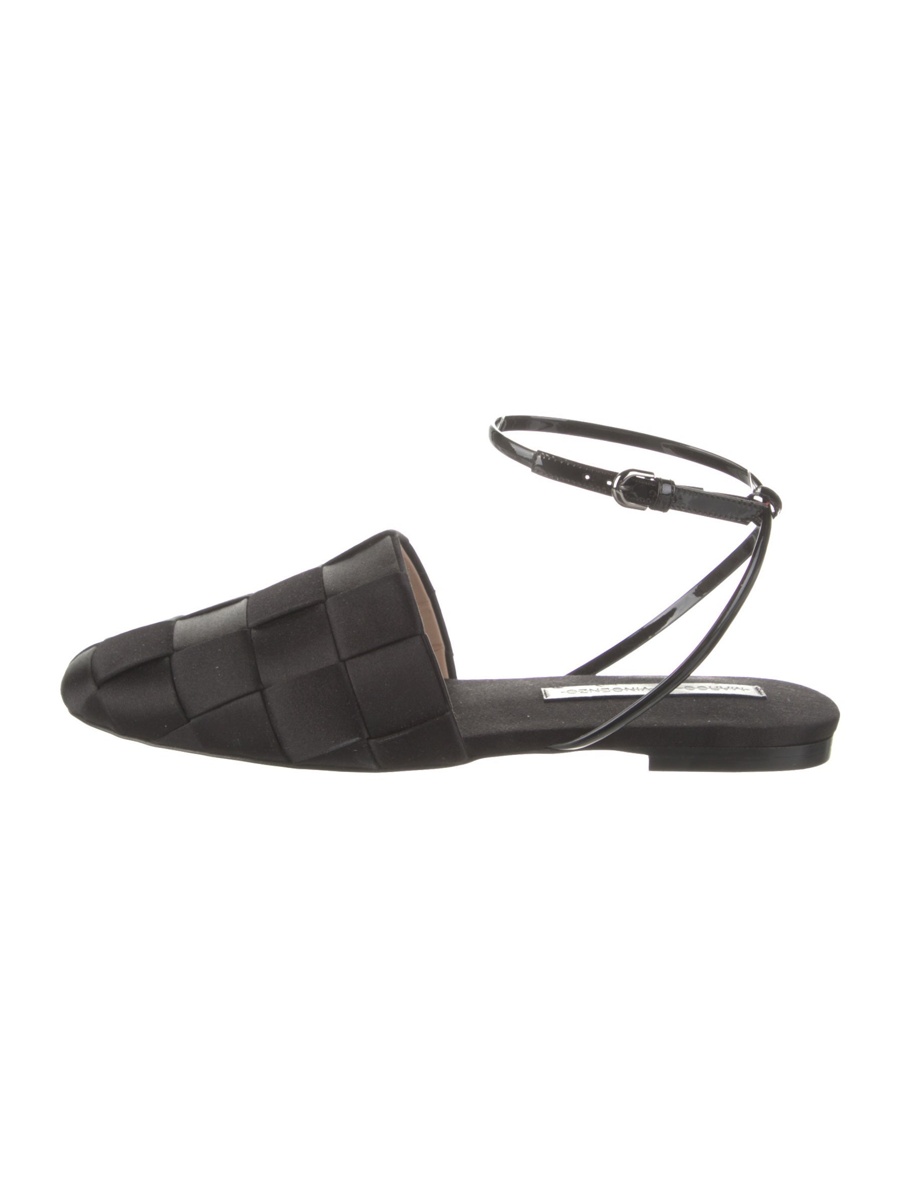 Marco De Vincenzo Satin Slingback Flats - Black Flats, Shoes - MDV21705 ...