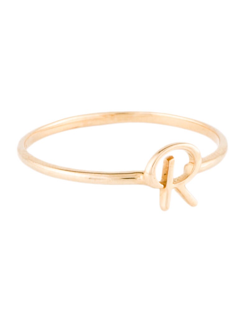 Mejuri 14K Cursive Letter 'R' Ring - 14K Yellow Gold Band, Rings ...