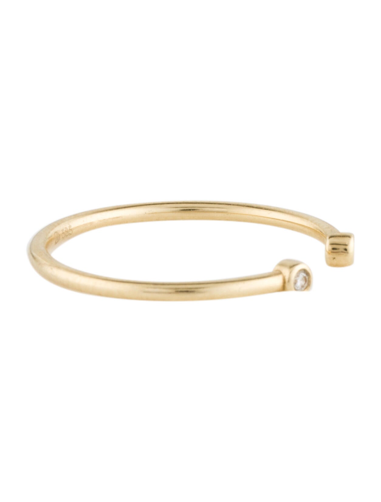 Mejuri 14K Diamond Open Ring - 14K Yellow Gold Band, Rings - MEJUR21188 ...