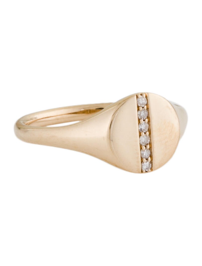 Mejuri 14K Diamond Line Signet Pinky Ring - Signet Ring, Rings - MEJUR21424 | The RealReal