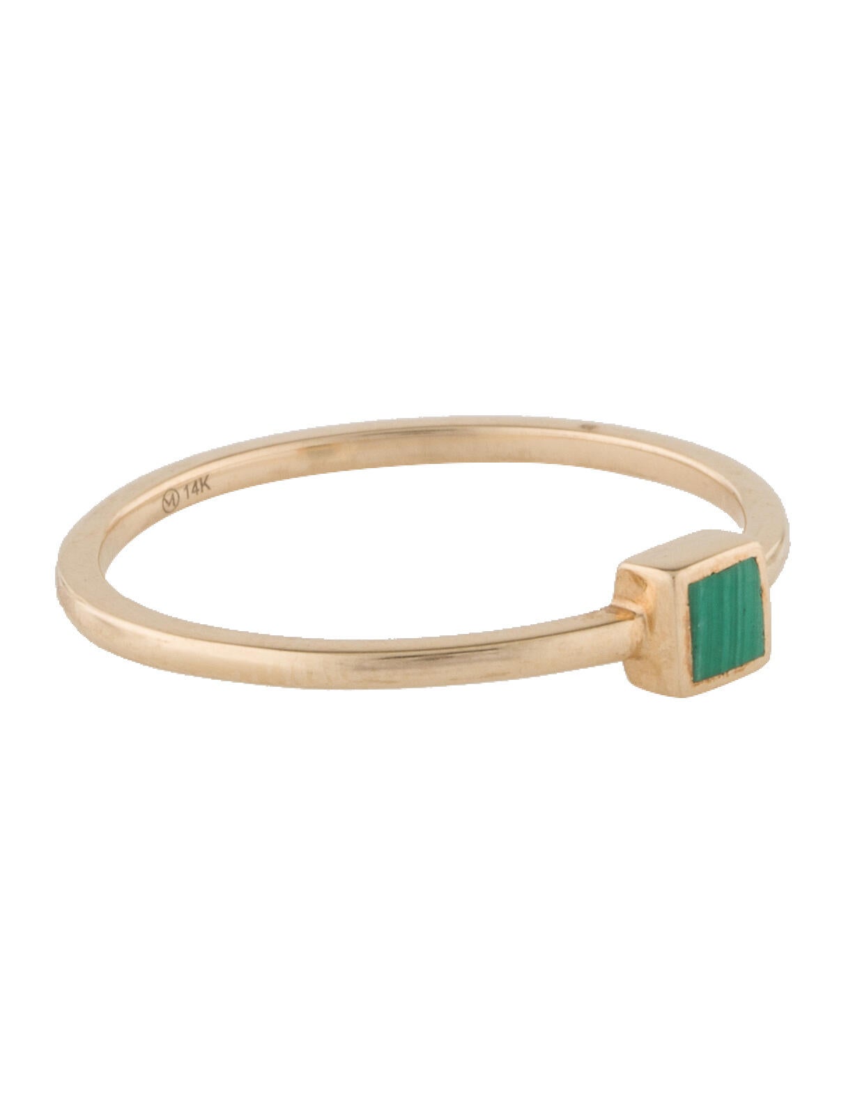 Mejuri 14K Malachite Square Ring 14K Yellow Gold Cocktail Ring Rings MEJUR21636 The RealReal