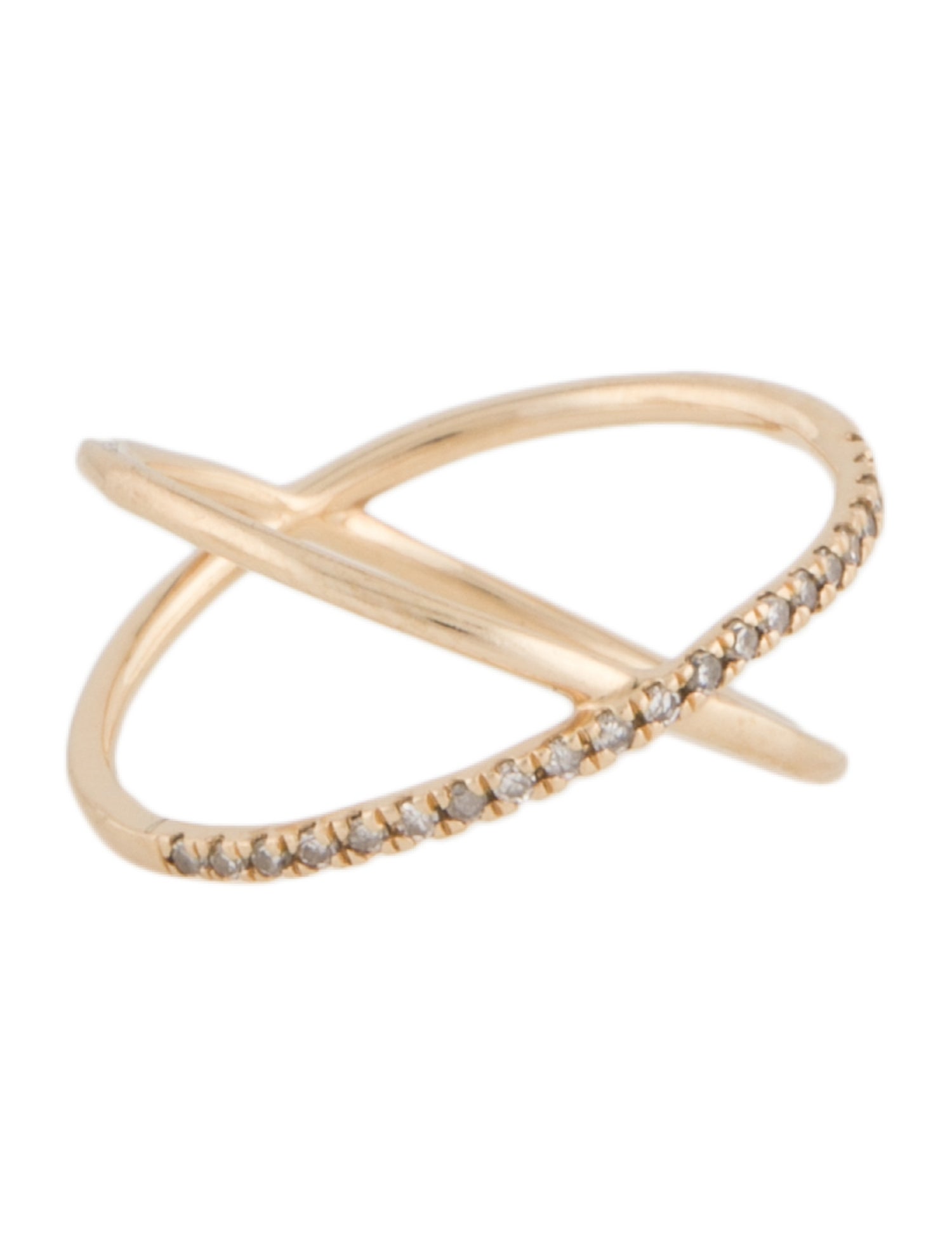 Mejuri 14K Diamond X Band - 14K Yellow Gold Band, Rings - MEJUR22033 ...