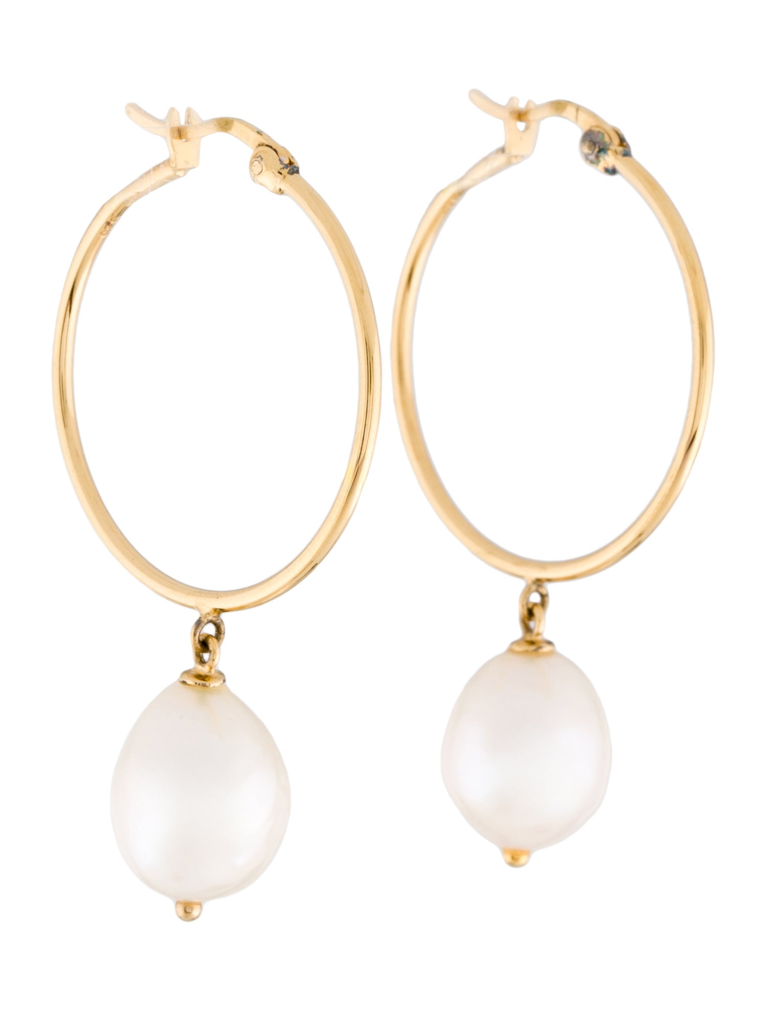 Mejuri Pearl Hoop Earrings Sterling Silver Hoop Earrings MEJUR23155 The RealReal