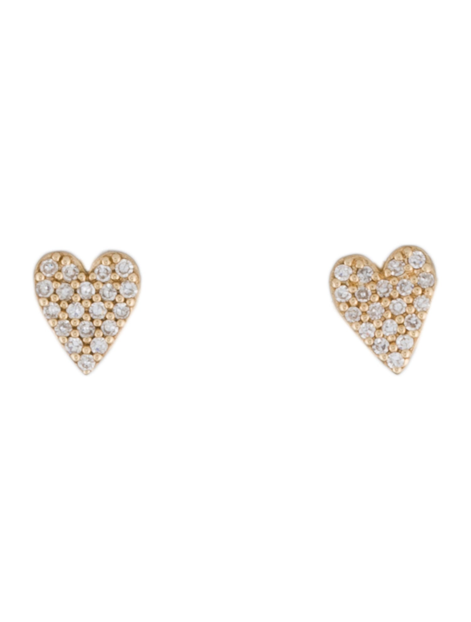 Mejuri 14K Diamond Mini Heart Stud Earrings - 14K Yellow Gold Stud, Earrings - MEJUR23736 | The ...