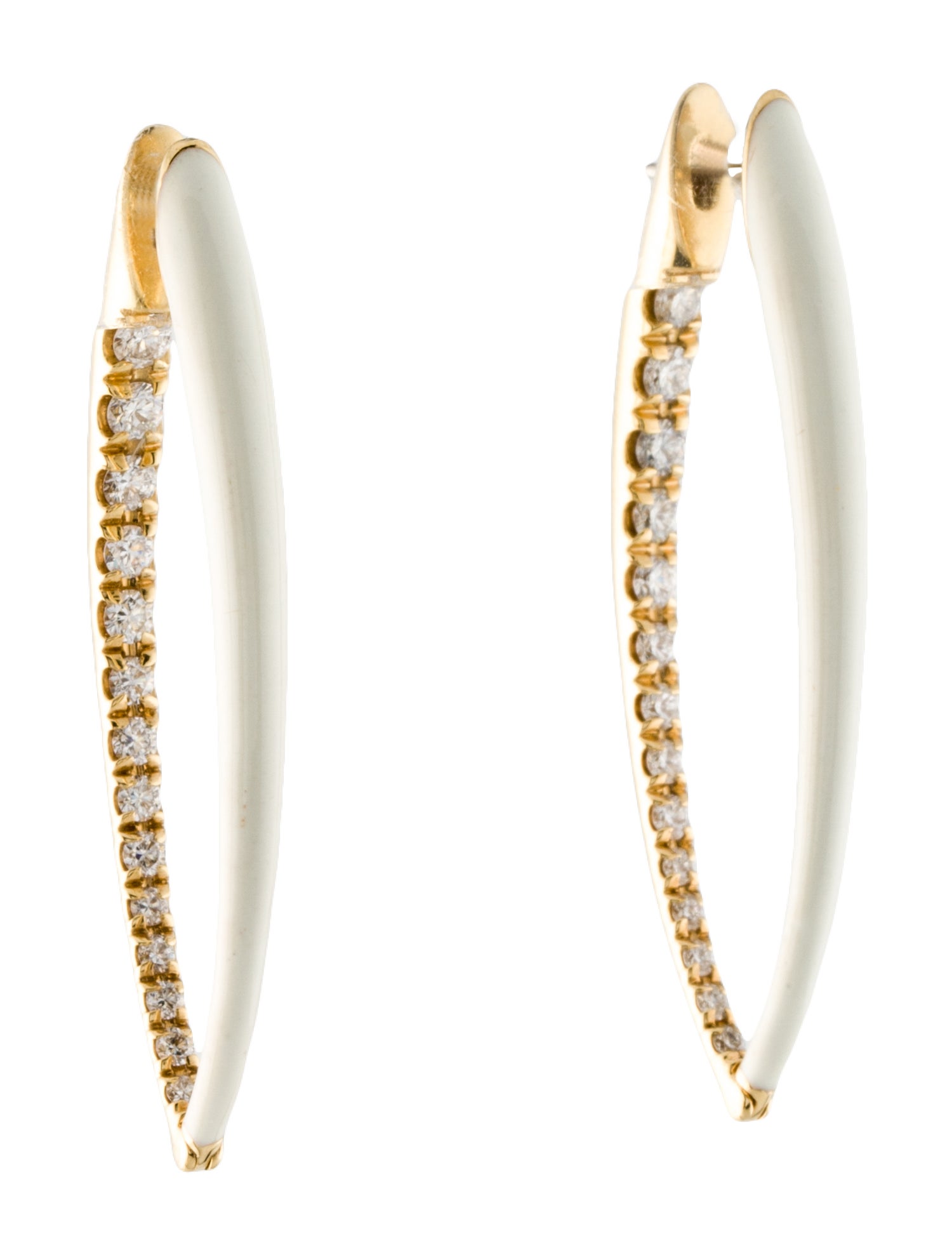 Earrings Oro Alexander 14K Diamond Hoop Earrings - 14K Yellow Gold Hoop ...