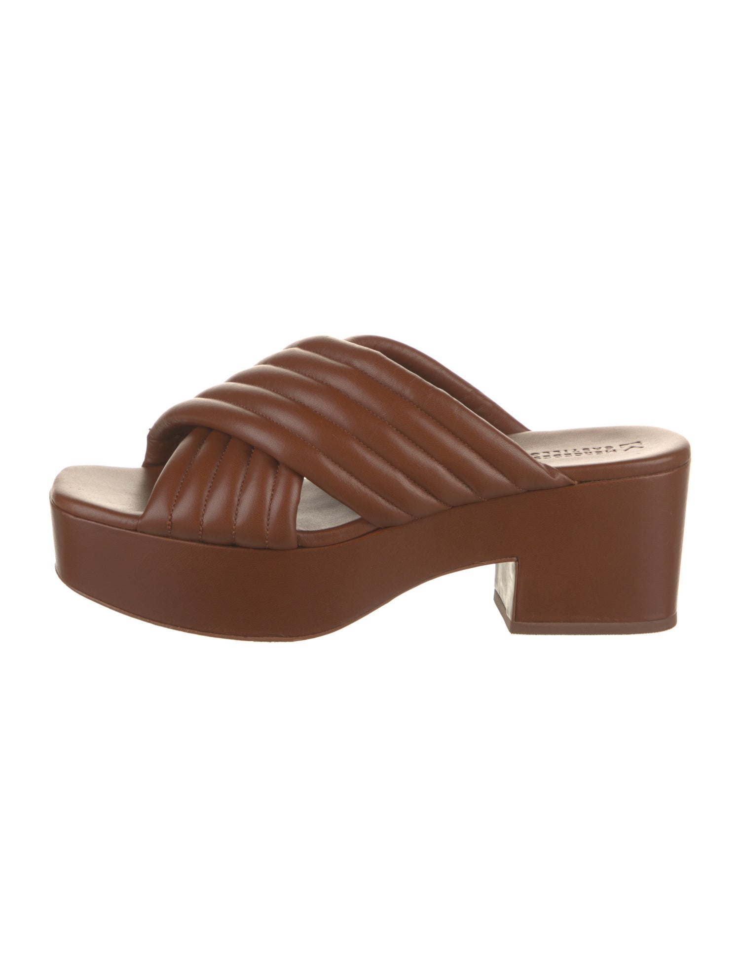 Mercedes Castillo Leather Slides - Brown Sandals, Shoes - MERCA23713 ...