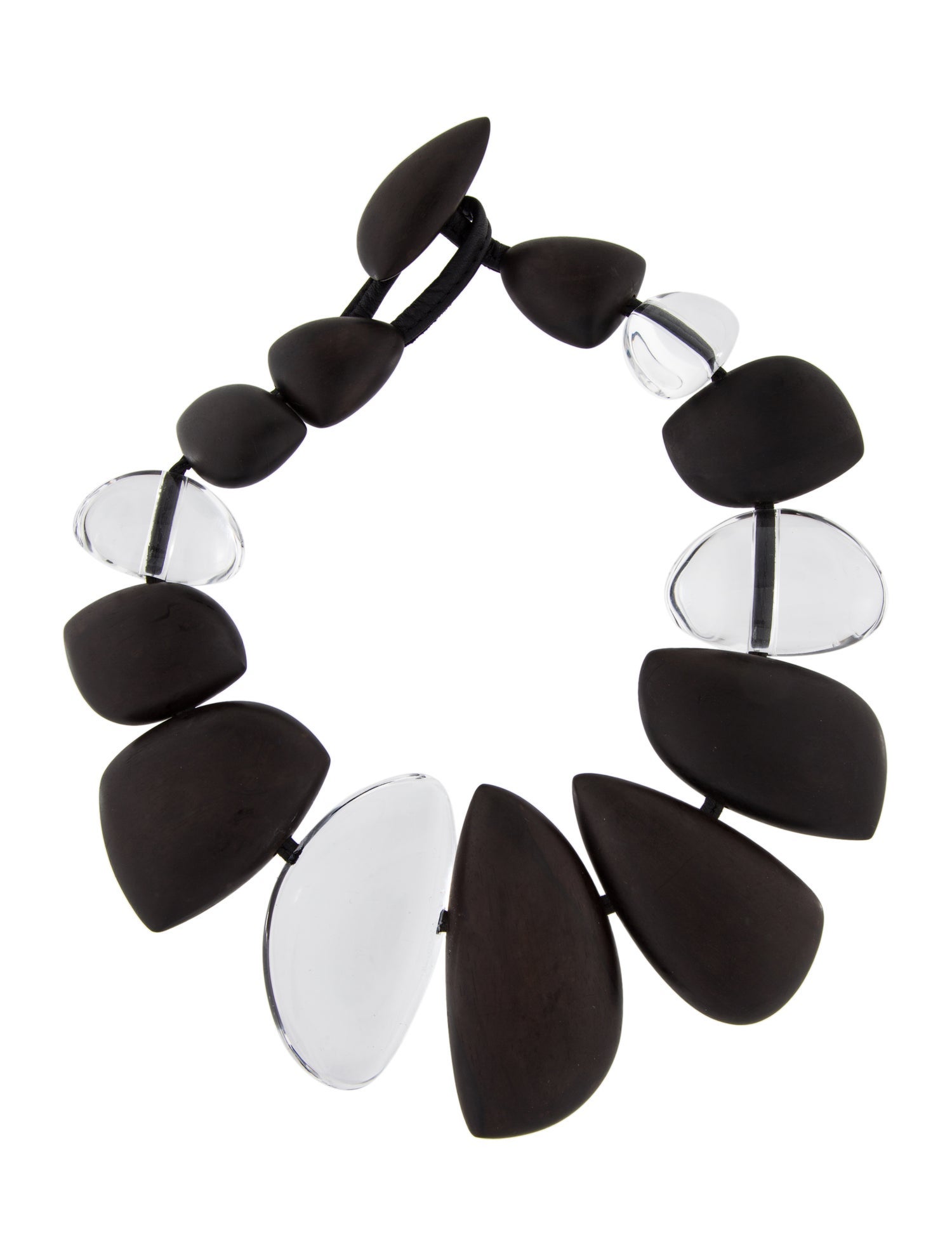 Monies Acrylic & Wood Statement Collar Necklace - Black Collar ...