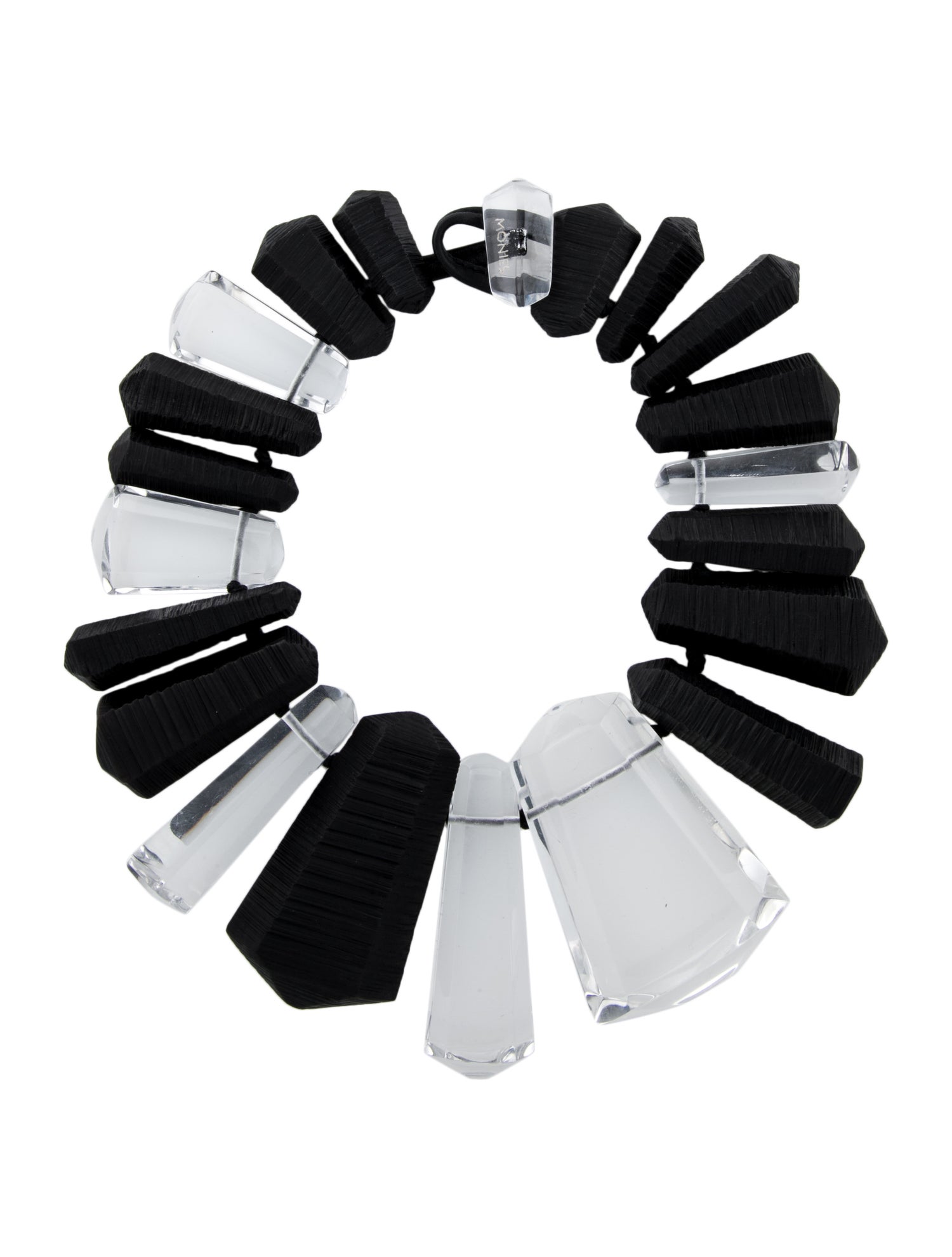 Monies Leather & Mixed Resin Graduated Collar Necklace - Clear Collar ...
