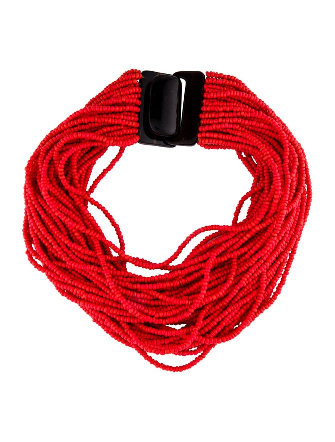 Monies x Gerda Lynggard Horn & Bead Multistrand Necklace - Bead Strand ...