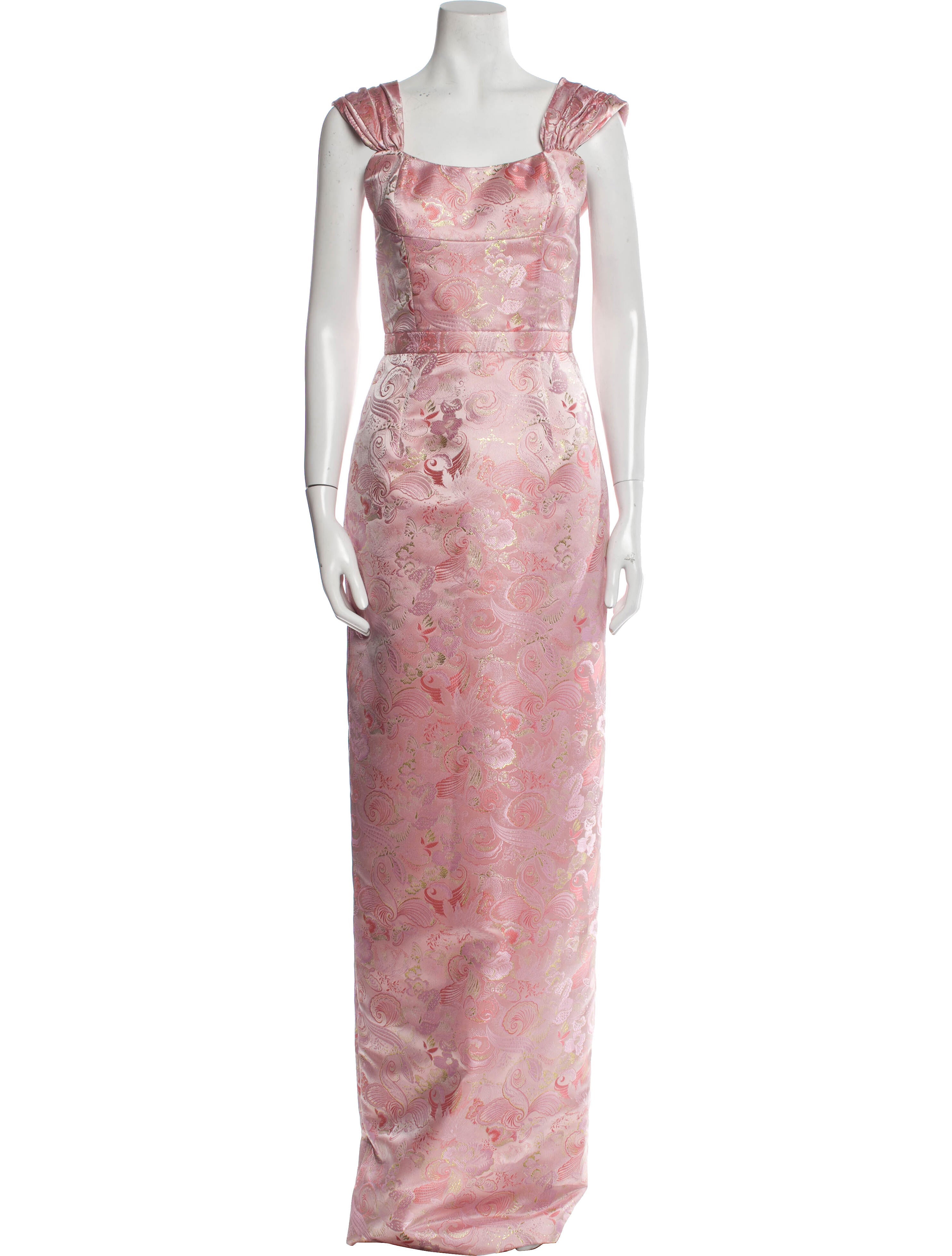 Markarian Lace Pattern Long Dress - Pink Dresses, Clothing - MFRGD20965 ...