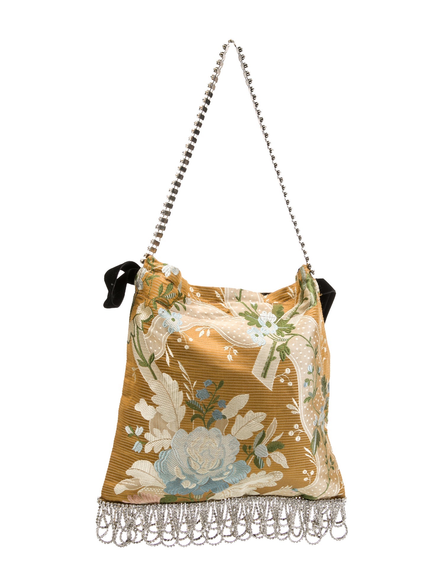 Markarian Crystal-Embellished Jacquard Bag - Yellow Evening Bags ...