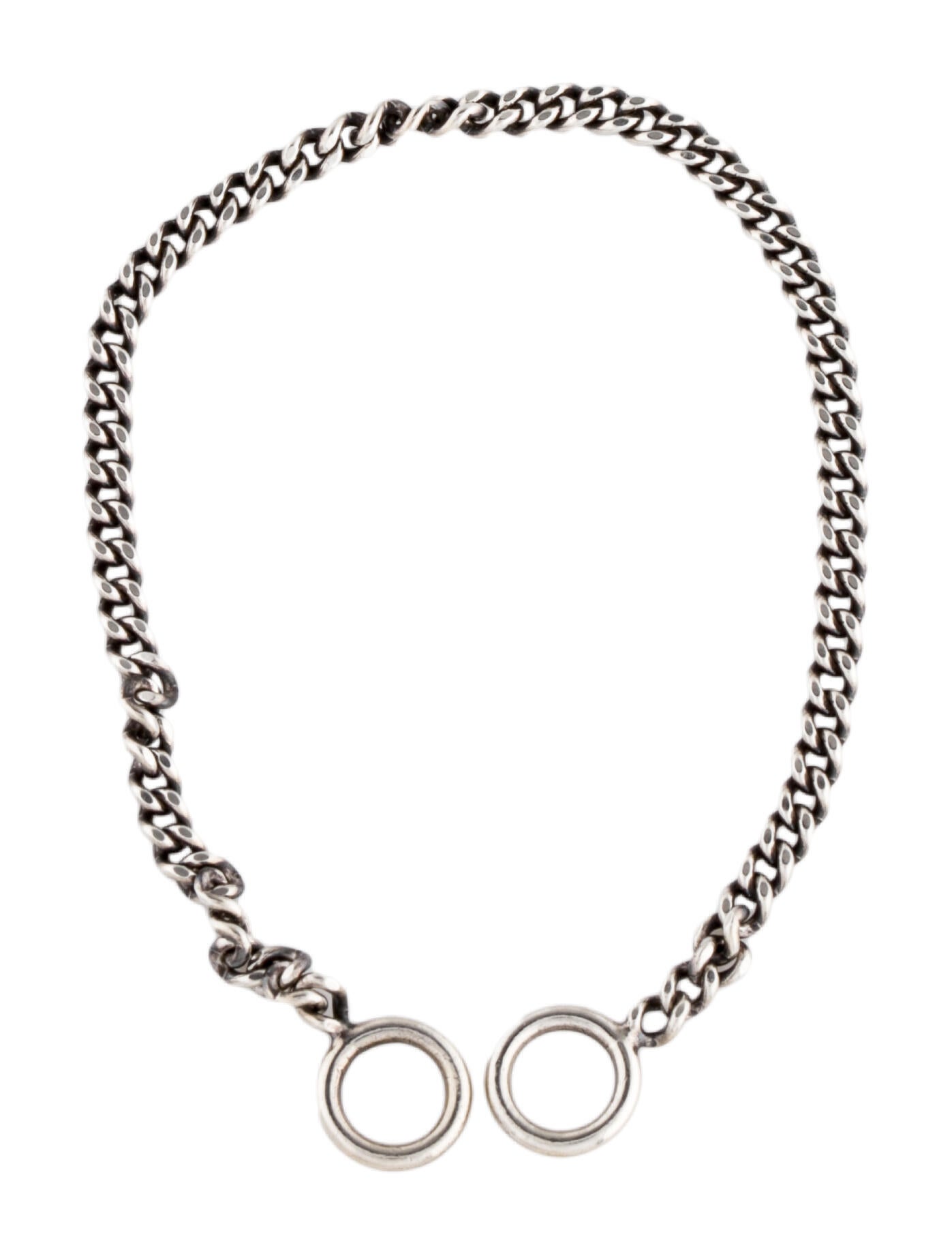 Marla Aaron 14K Diamond Stoned Medium Lock w/ Square Link Chain ...