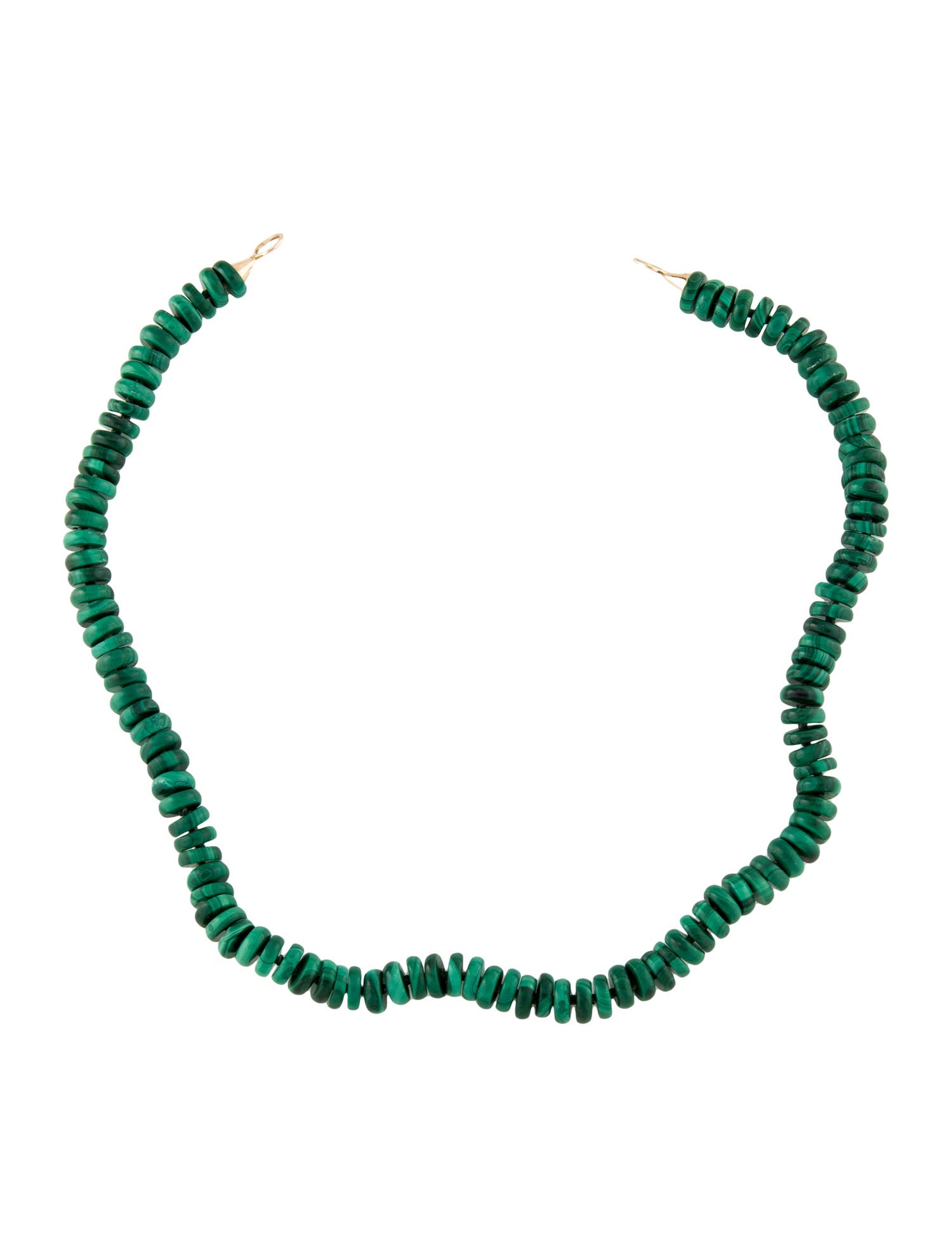 Marla Aaron 14K Malachite Large Bead Rondelle Strand - 14K Yellow Gold ...