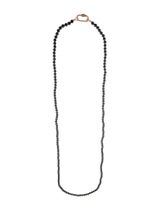 Marla Aaron 14K Diamond Stoned Lock & Buffed Hematite Bead Strand ...