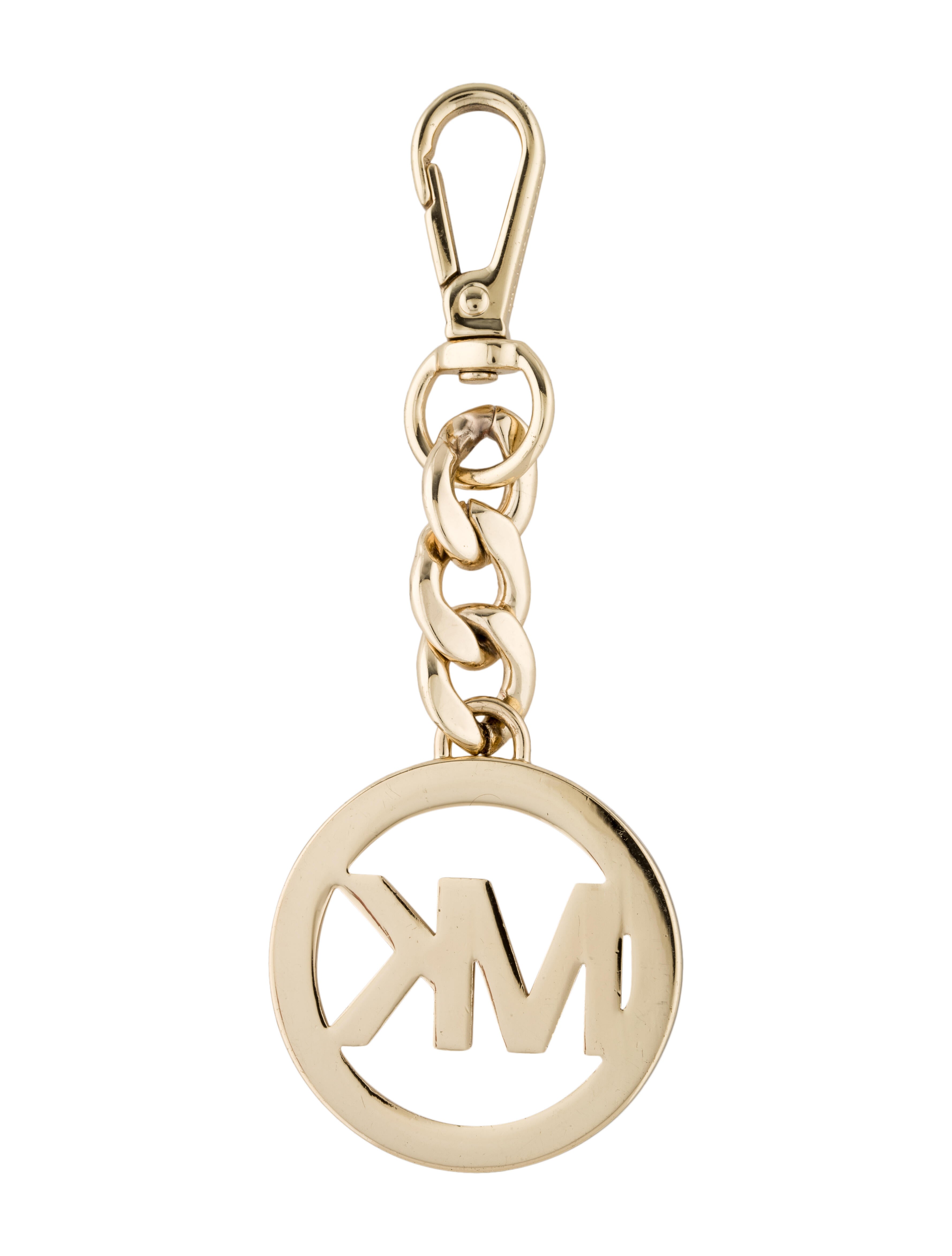 Michael Kors Metal Logo Keychain - Gold Keychains, Accessories ...