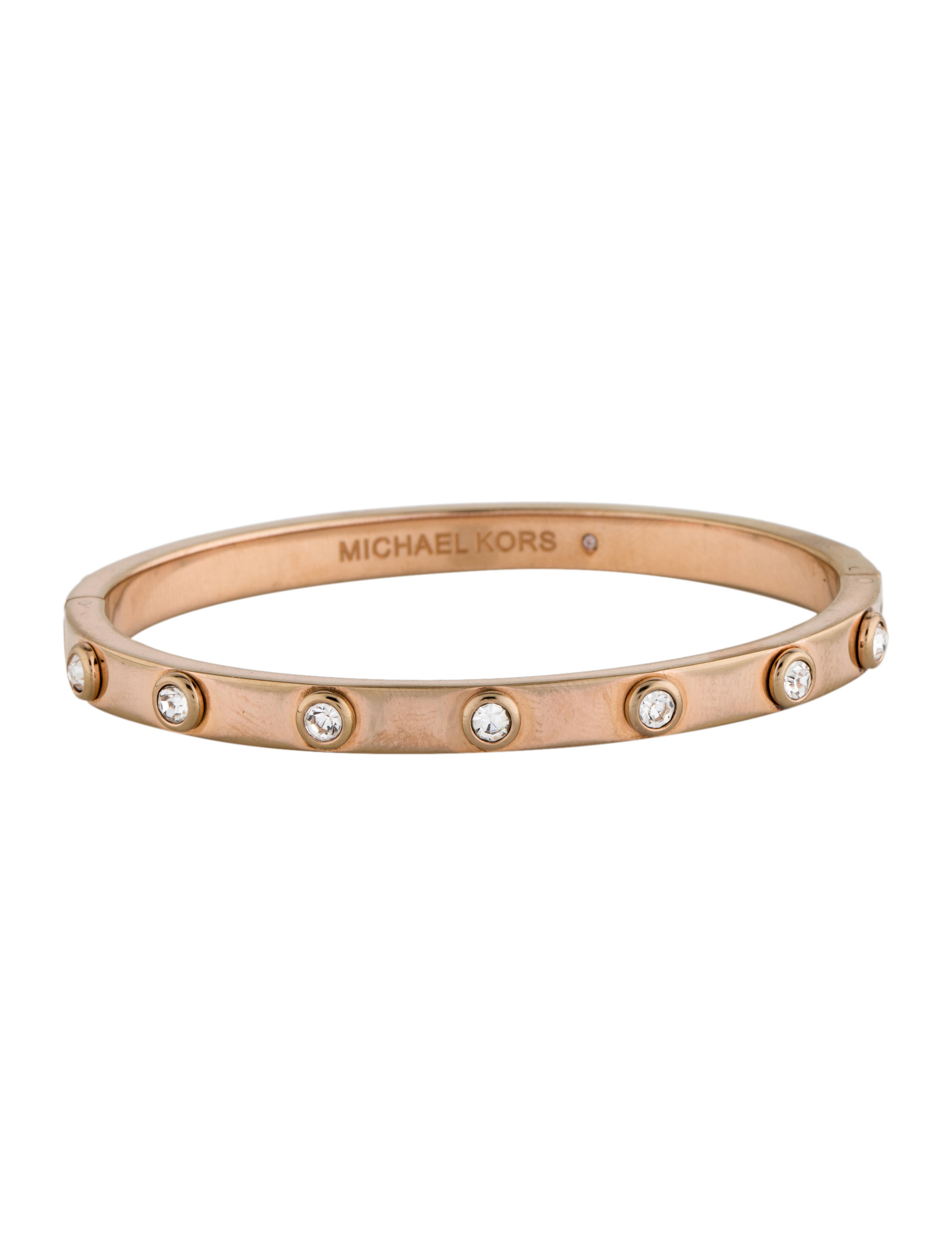 Michael Kors Pyramid Bangle Bracelet - Rose Gold-Tone Metal Bangle ...