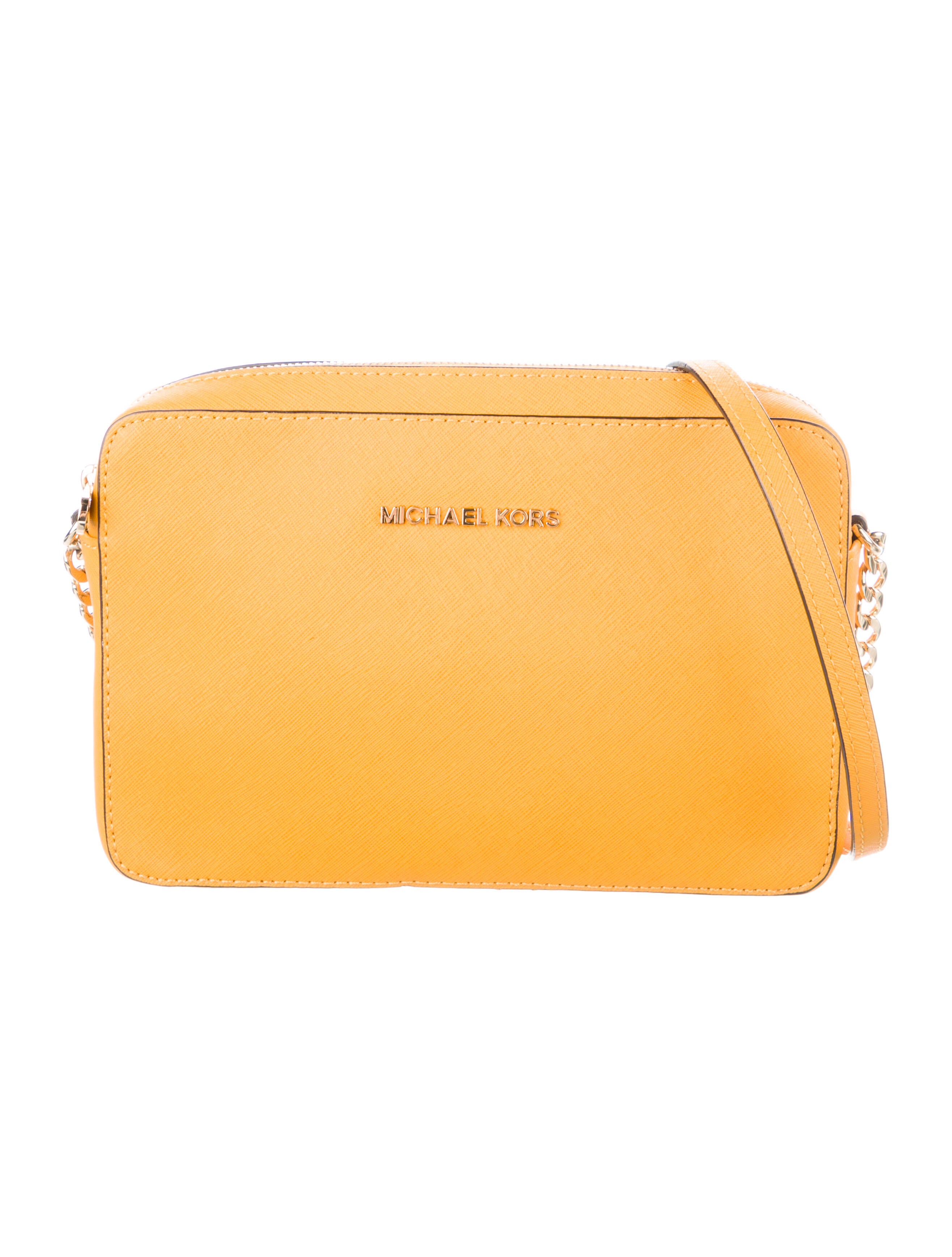 Michael Kors Saffiano Leather Crossbody Bag - Yellow Crossbody Bags ...