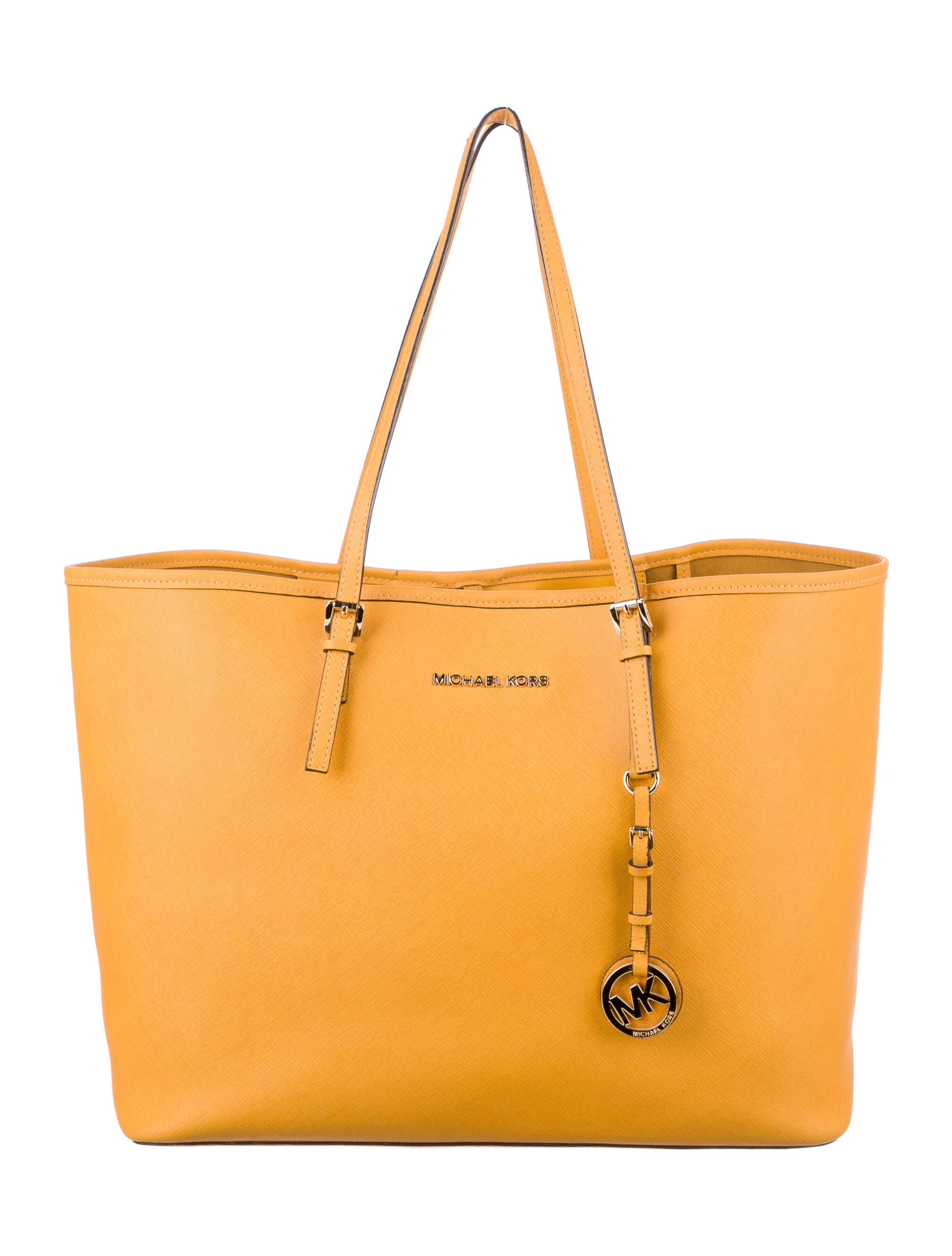 Michael Kors Leather Tote Bag - Yellow Totes, Handbags - MIC203626 ...