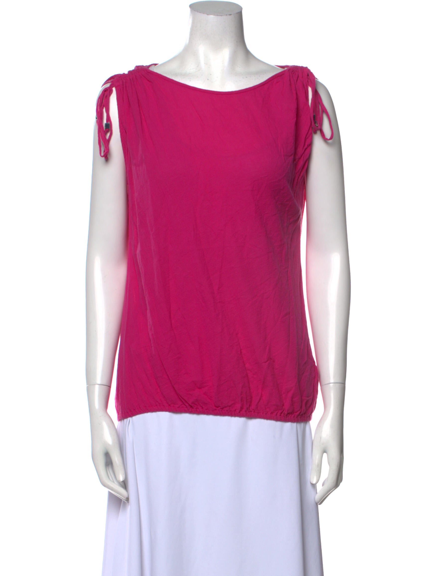 Michael Kors Bateau Neckline Sleeveless Top - Pink Tops, Clothing ...