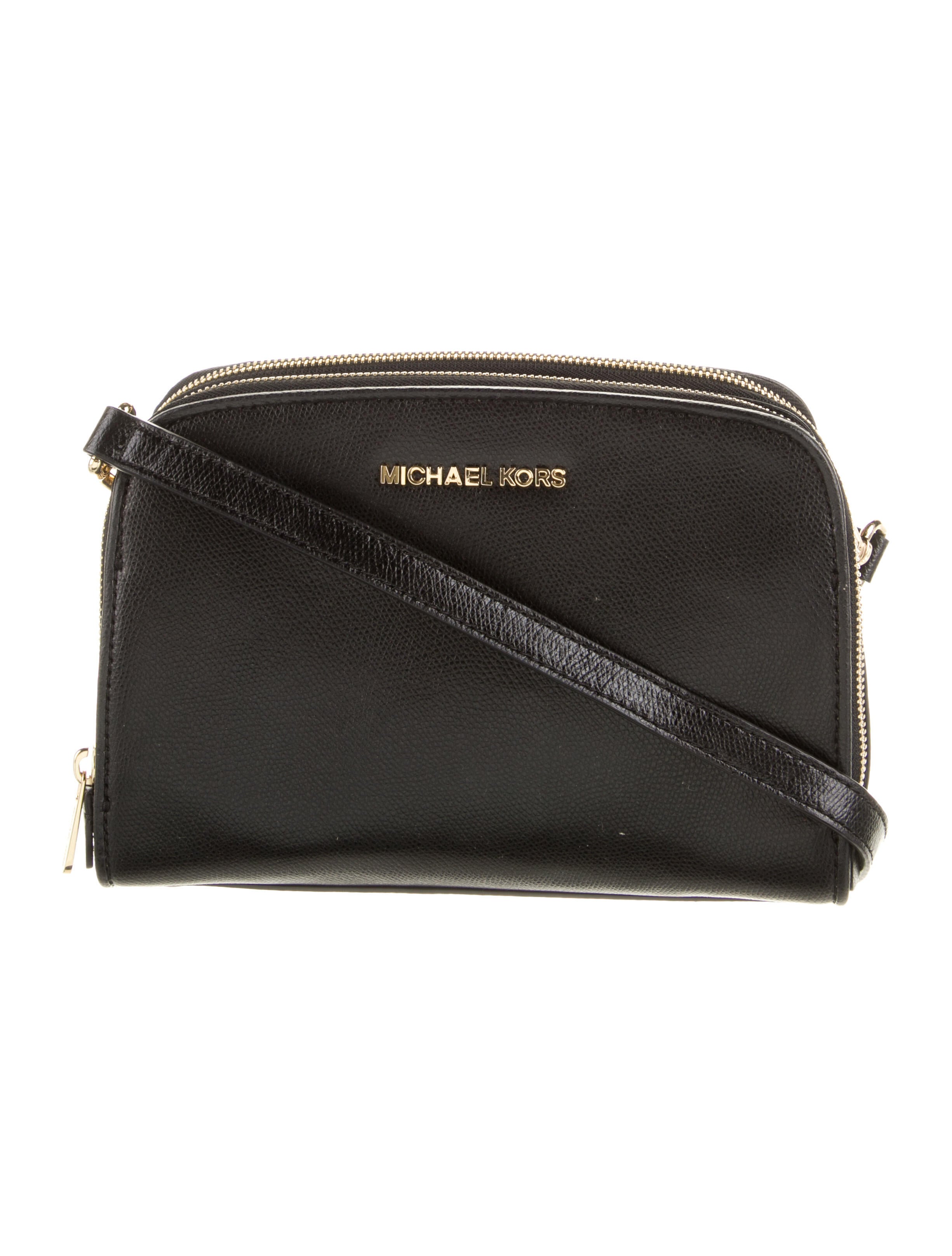 Michael Kors Leather Crossbody Bag - Black Crossbody Bags, Handbags ...
